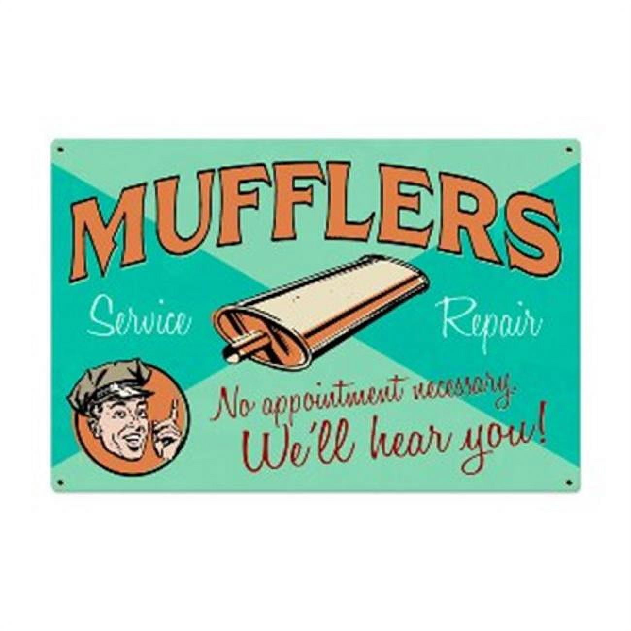 Past Time Signs VXL001 Muffler Service Automotive Metal Sign - Walmart.com
