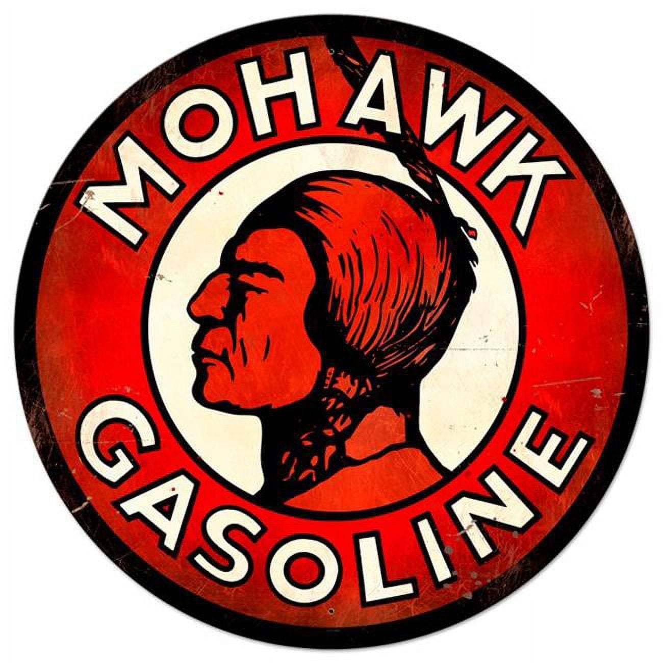 Past Time Signs Mohawk Gasoline Extra Large 42x42in Round Metal Sign ...