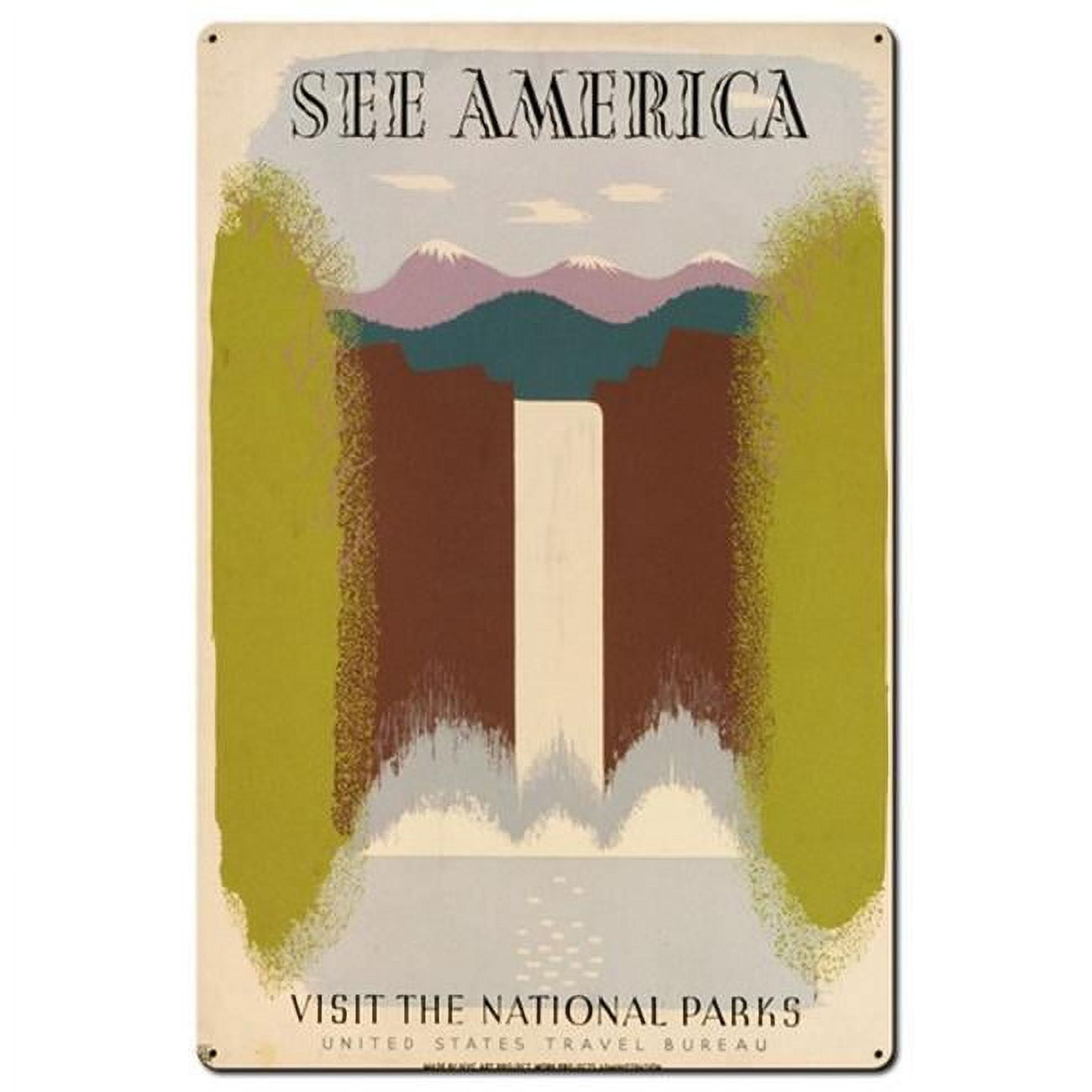 Past Time Signs VXL200 24 x 36 in. See America Satin Metal Sign ...