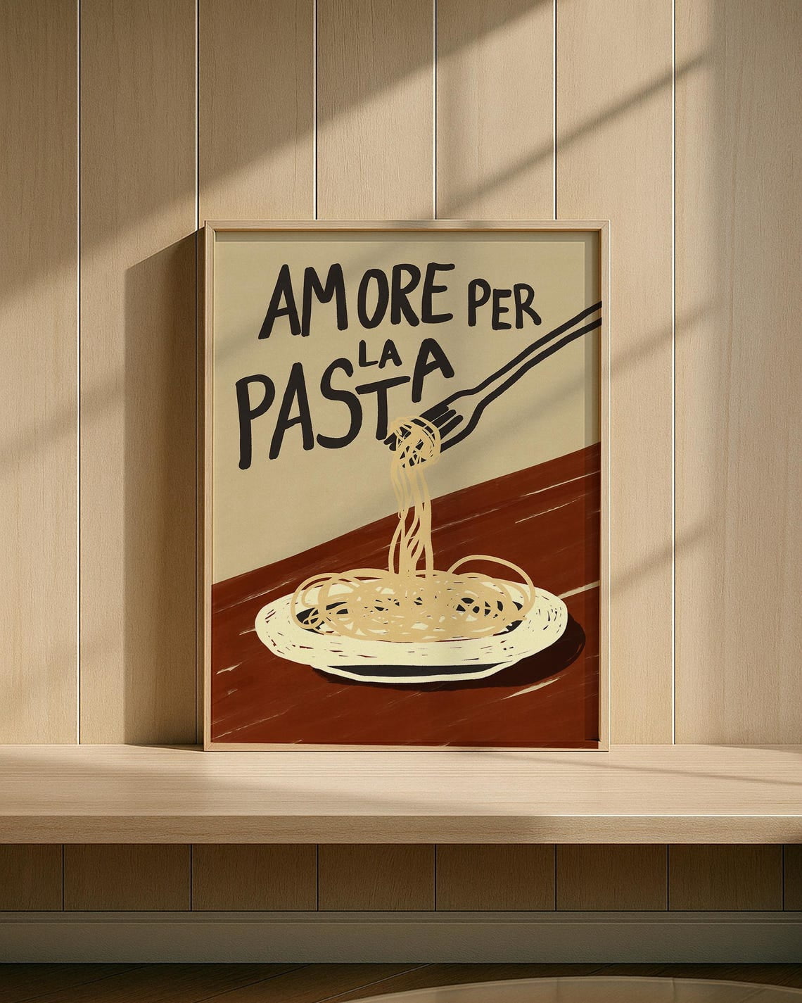 Pasta Art Print, Pasta Wall Art, Pasta Poster, Italian Food Art, Modern ...