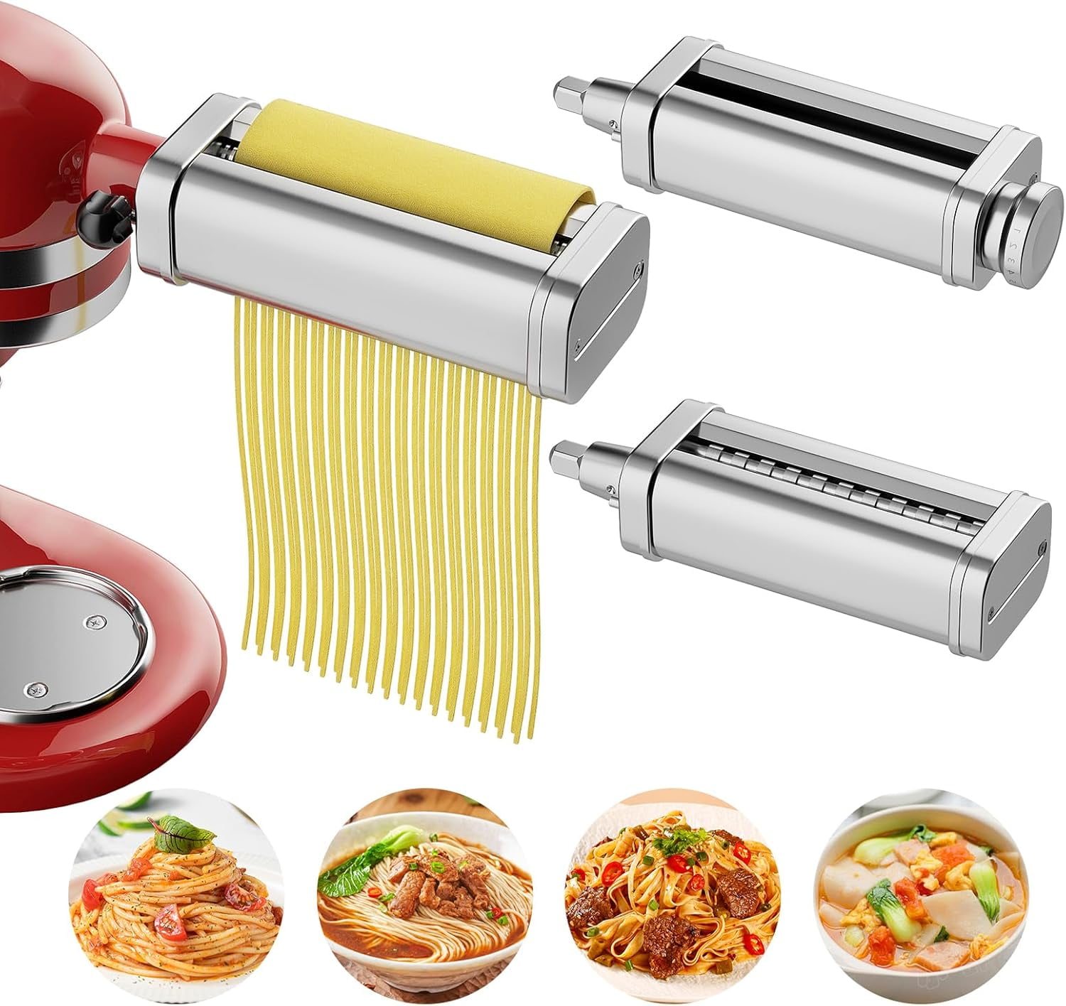 Pasta Attachment for Stand Mixers, Including Pasta Sheet Roller ...