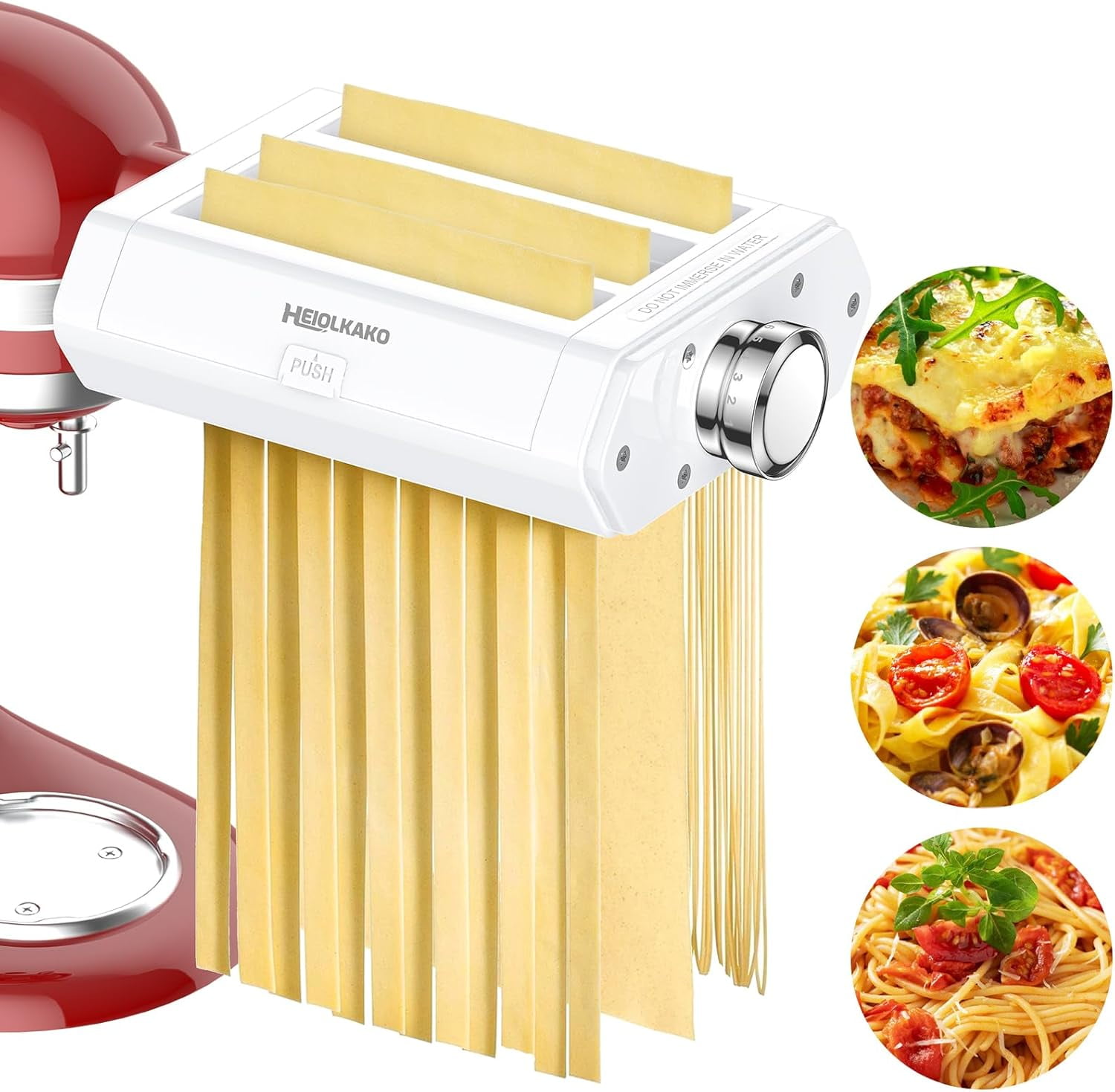 Pasta Attachment for Stand Mixer, 3 in 1 Set Maker Includes Spaghetti ...