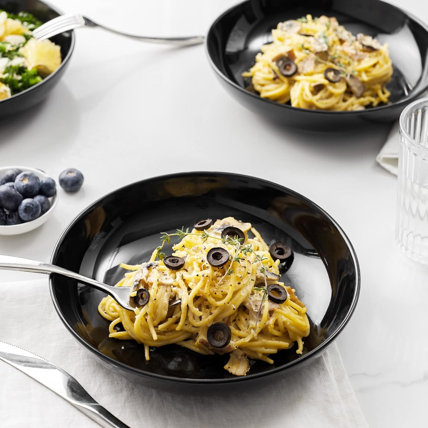 Pasta Bowls 30oz, Large Salad Serving Bowls, Shallow Soup Bowls ...