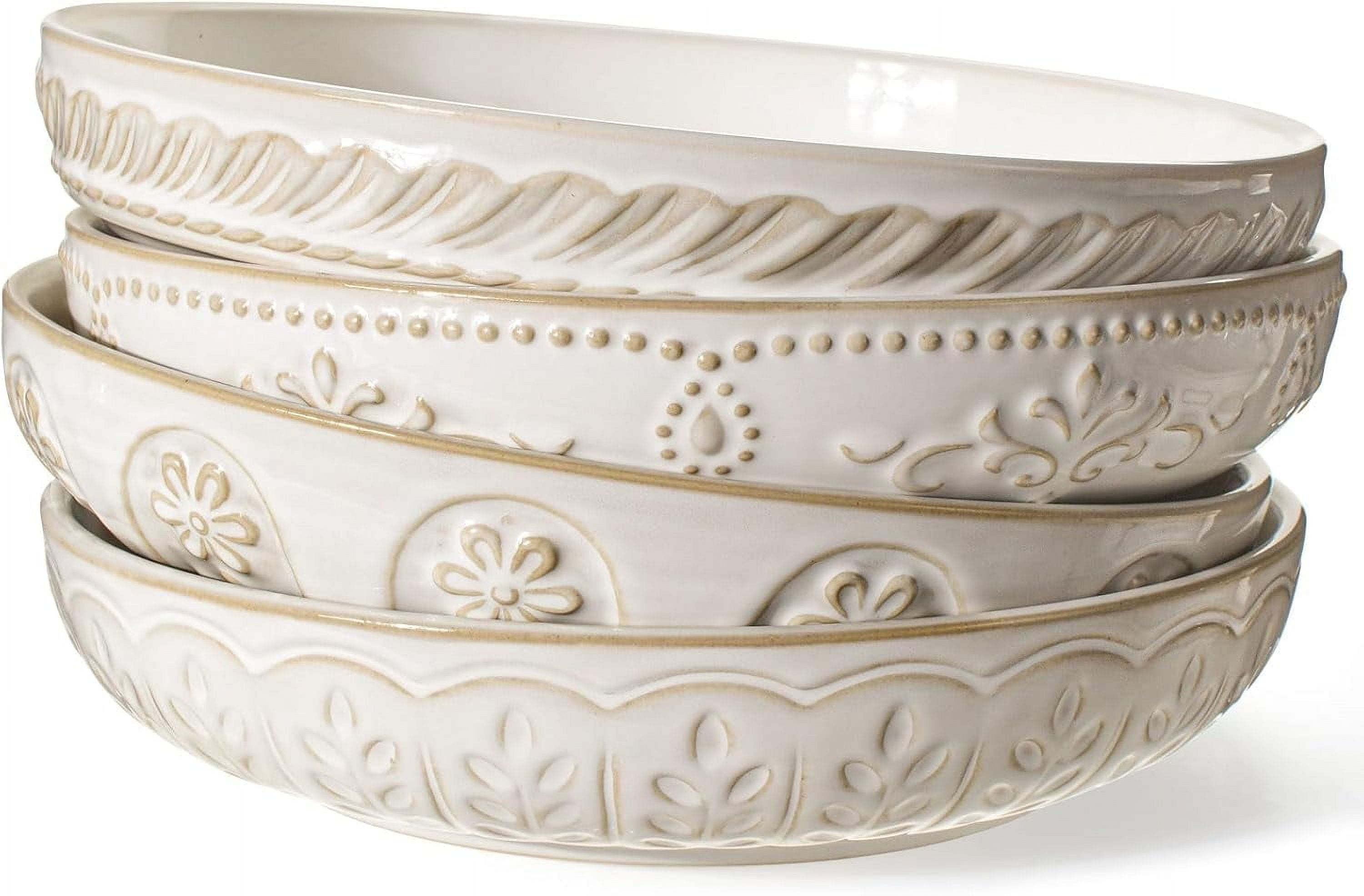 Pasta Bowls, 50oz Large Salad Serving Bowls, 9.75'' Plates Bowls Set of ...