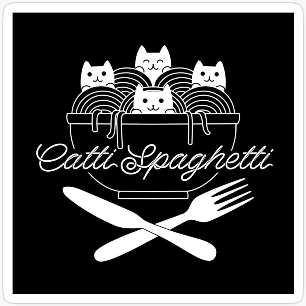 Pasta Cats Ramen Catti Spaghetti Sticker Phone Decal Water Bottle ...