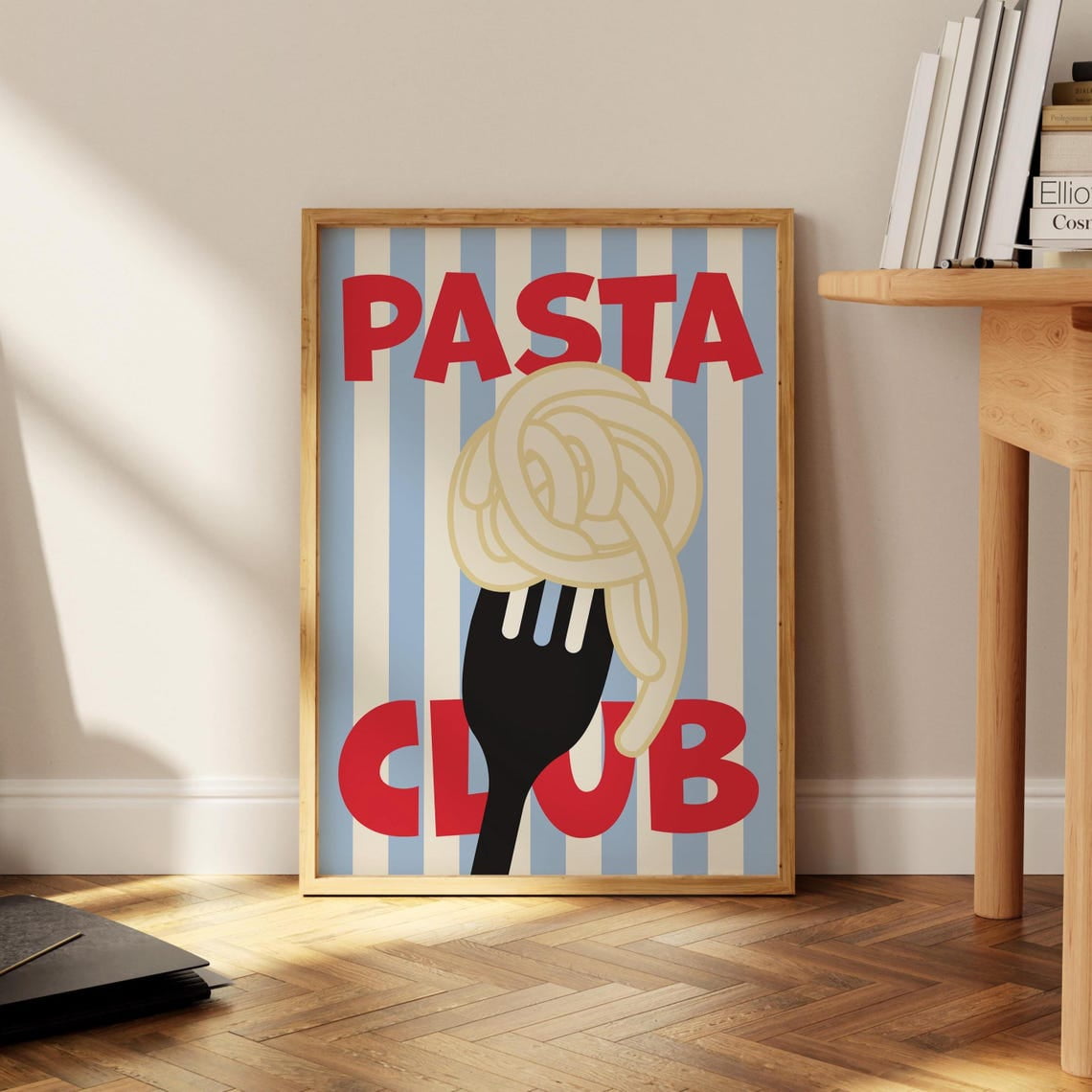 Pasta Club Retro Kitchen Wall Art Poster Unframed Paper Print - Walmart.com