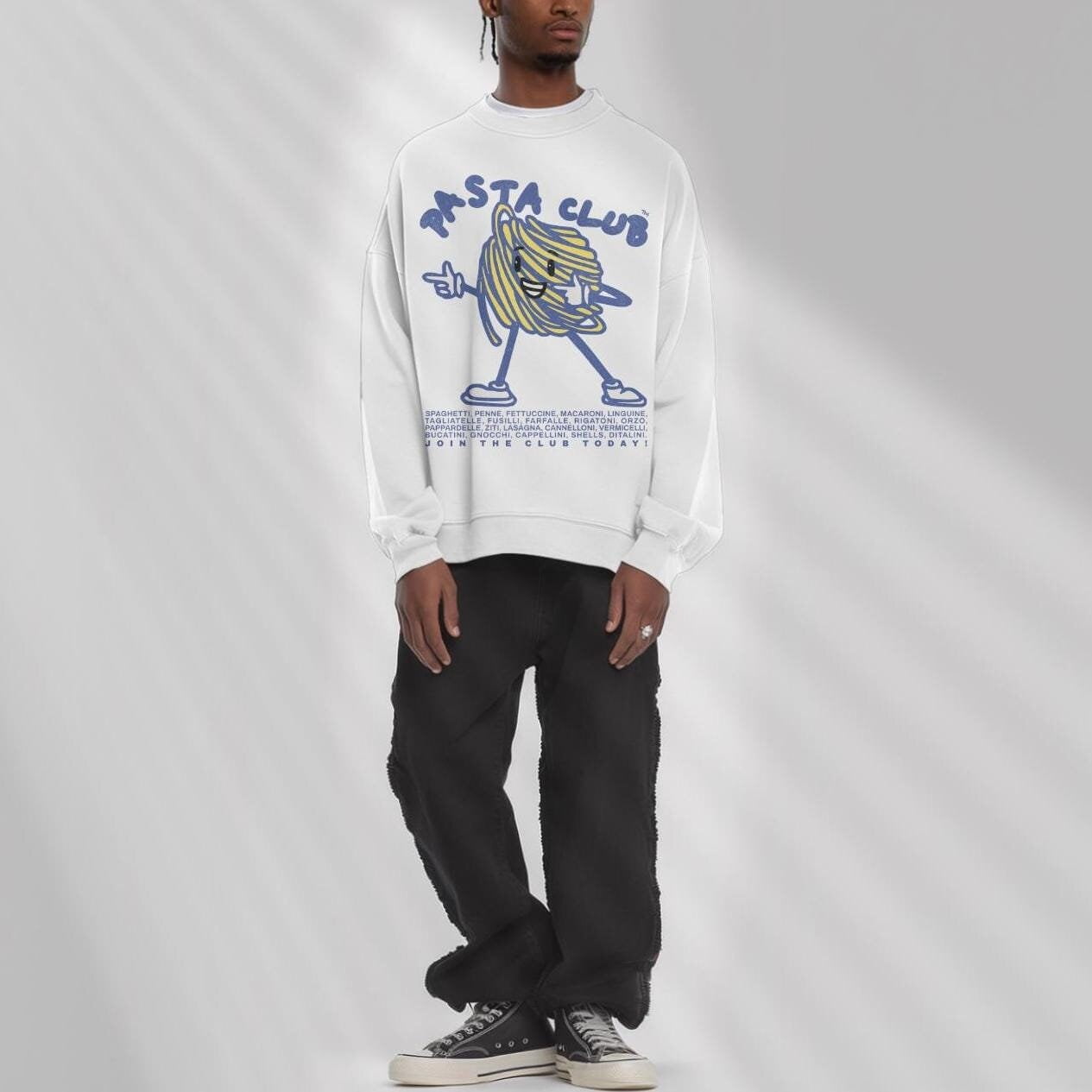 Pasta Club Spaghetti T-Shirt – Funny Food Shirt Retro 90s Cartoon Food ...