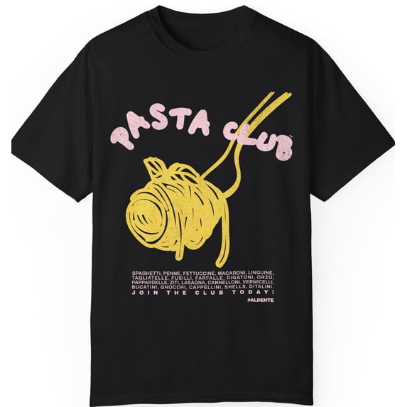 Pasta Club T-Shirt - Retro Italian Food Graphic Tee, 90s Aesthetic Gift ...