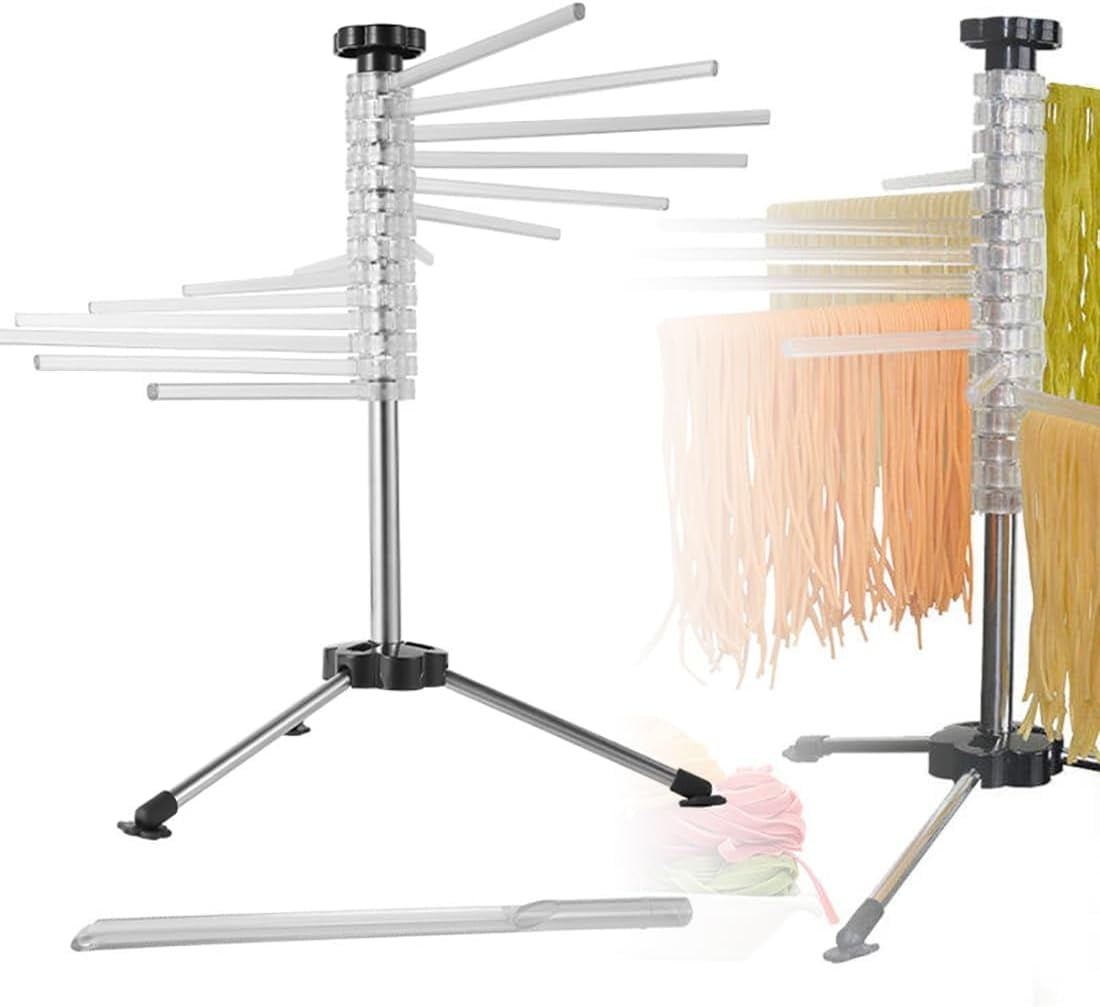 Pasta Drying Rack, Collapsible Noodle Dryer, Manual Rotation Spaghetti ...