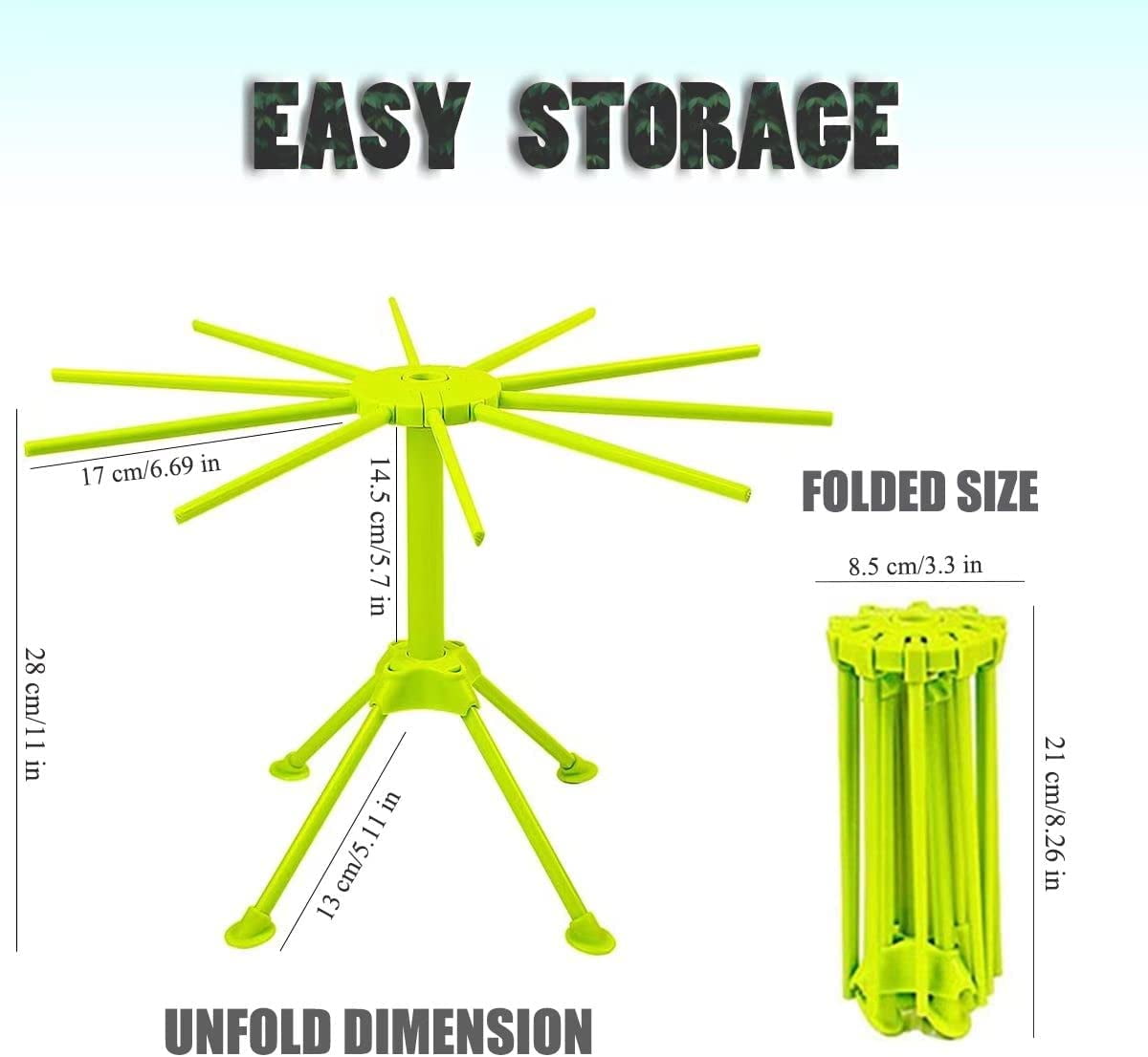 Pasta Drying Rack, Household Collapsible Noodle Stand with 10 Bar ...