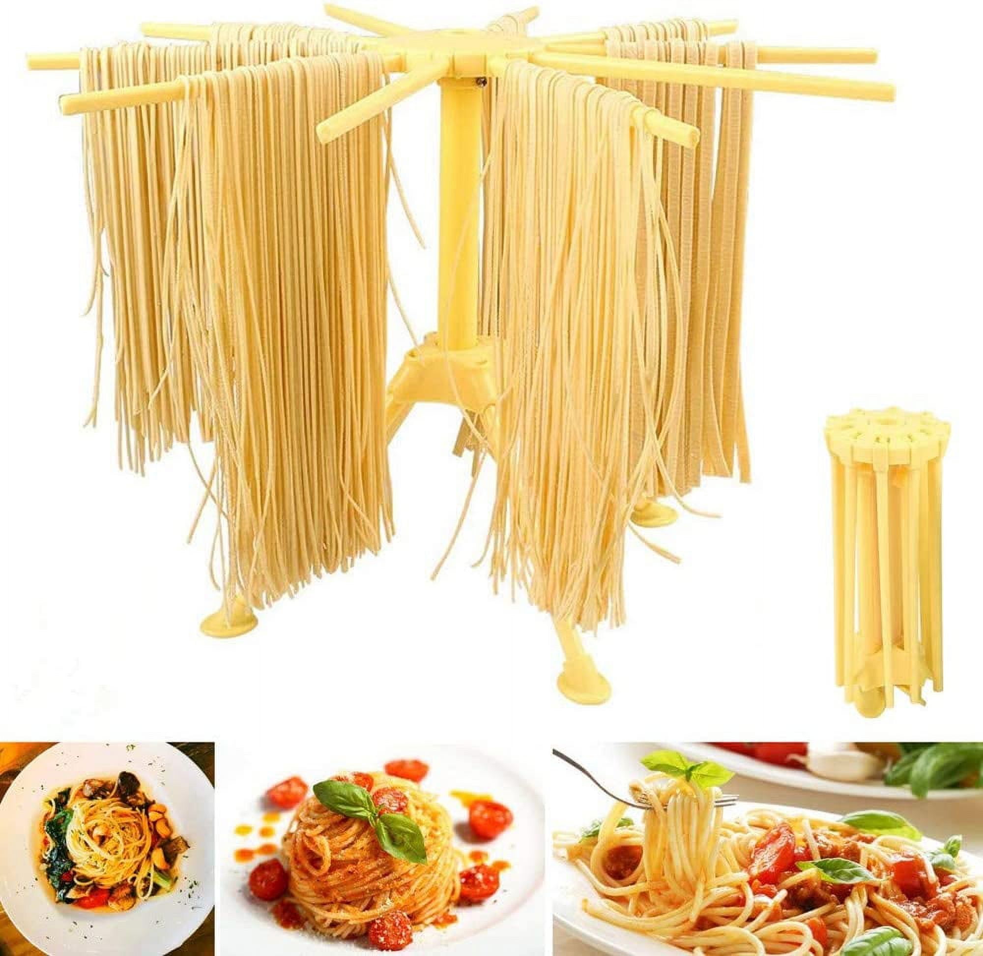 Pasta Drying Rack, Household Collapsible Noodle Stand with 10 Bar ...