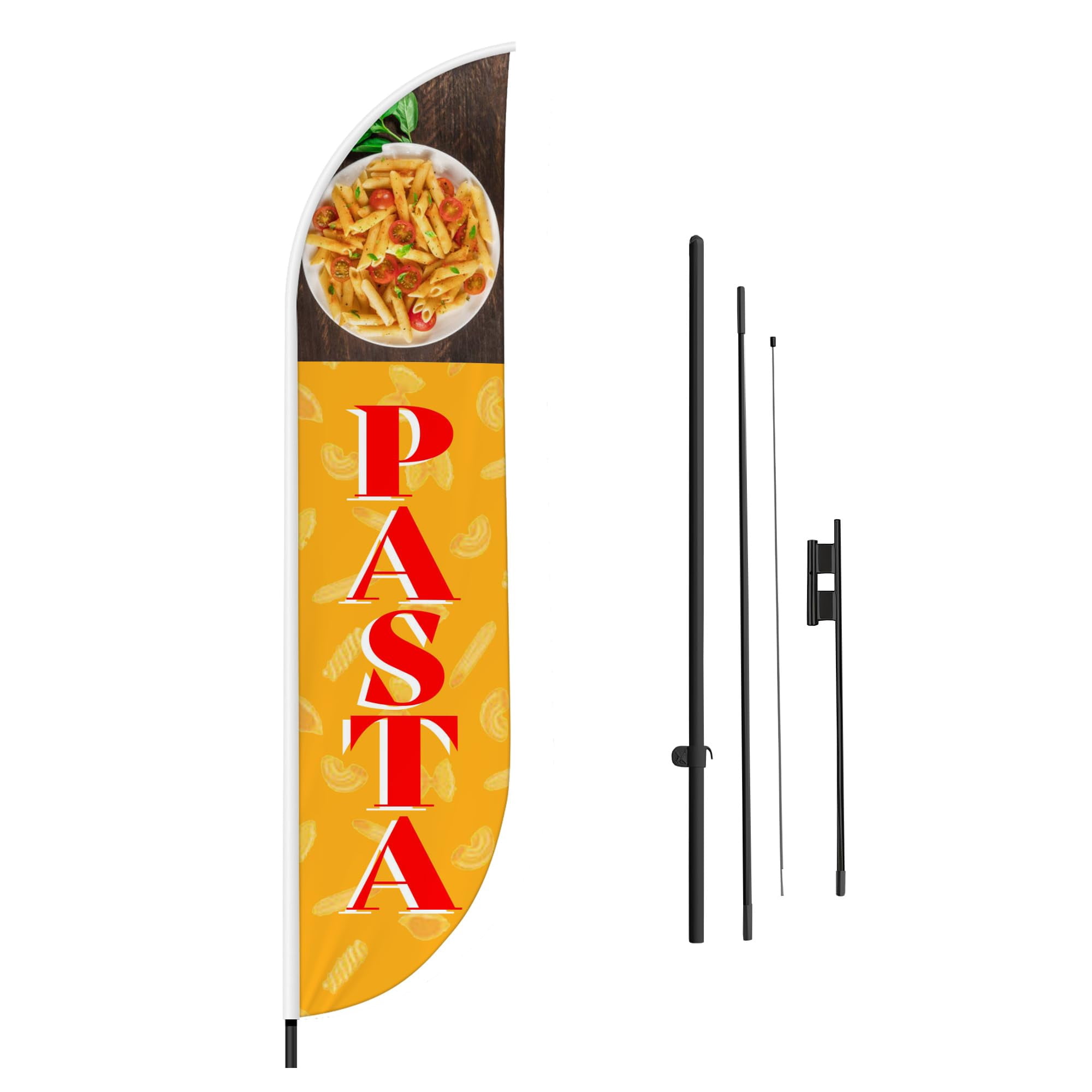 Pasta Feather Flag(11.5feetX2.5feet) by DreamController | Outdoor ...