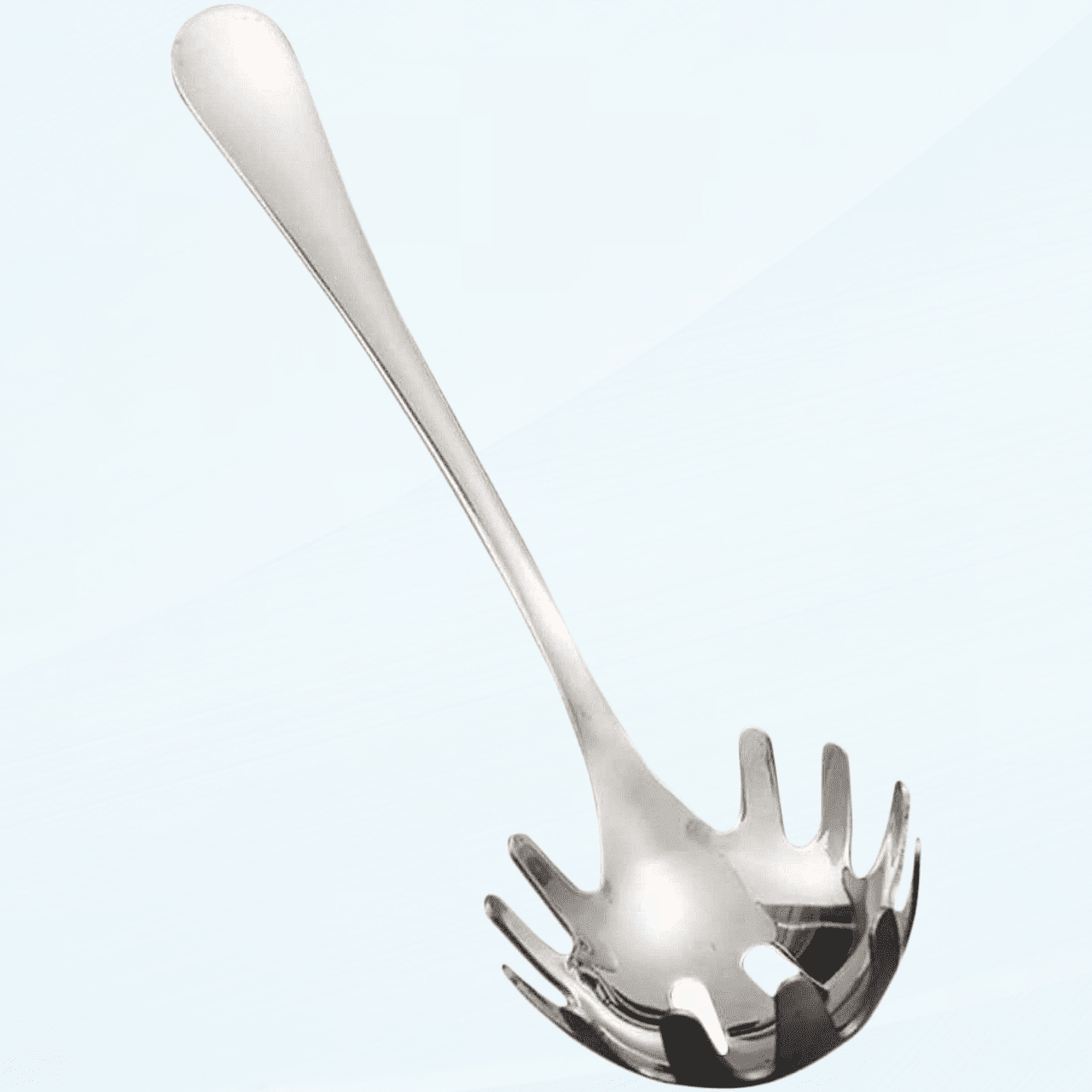 Pasta Fork Spoon Slotted Spaghetti Sever Strainer Stainless Steel Claw ...