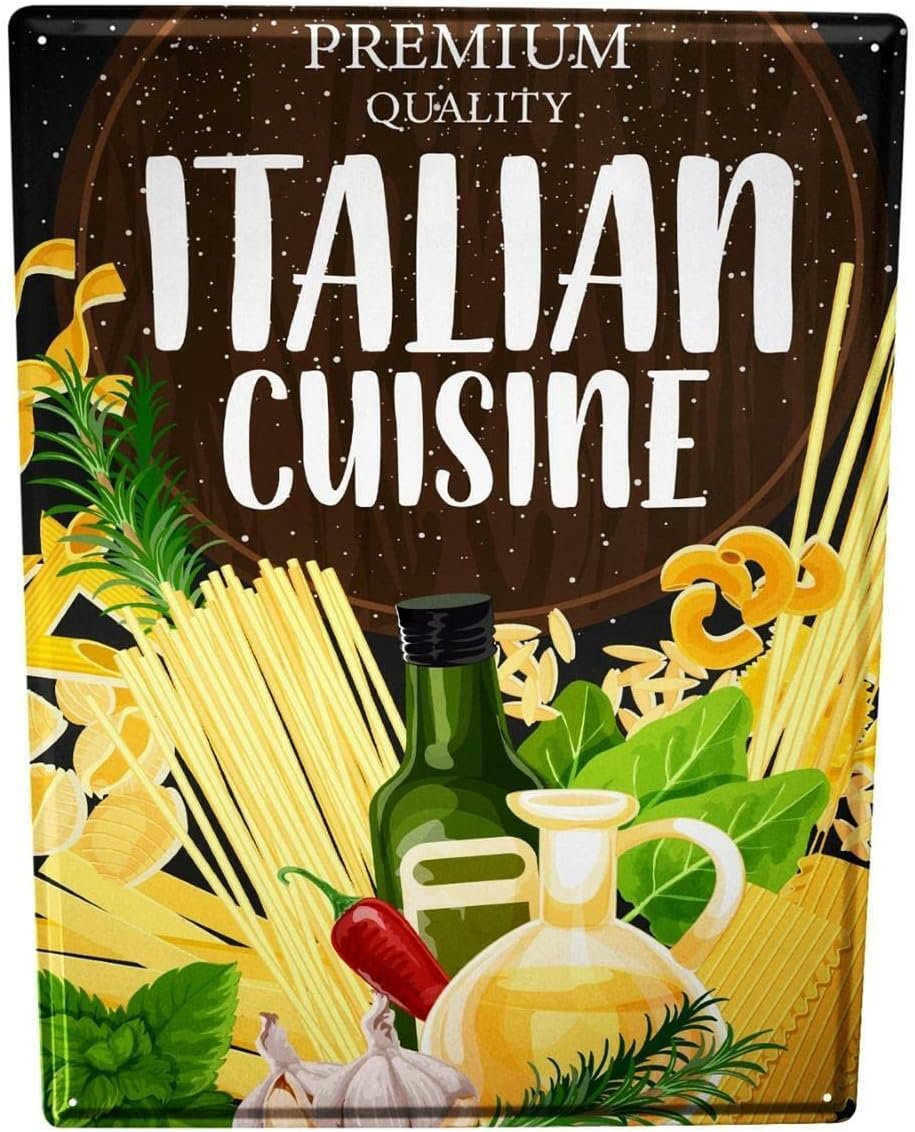 Pasta Italian Cuisine Vintage Metal Tin Signs Retro Metal Decoration ...