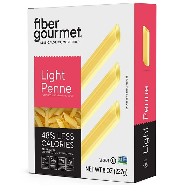 Pasta - Light Penne Pasta - Low Net Carb, Fiber-Rich, Low Calorie ...