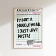 Pasta Lovers Print Fun Kitchen And Bar Poster 'I'M Not A Noodlehead ...