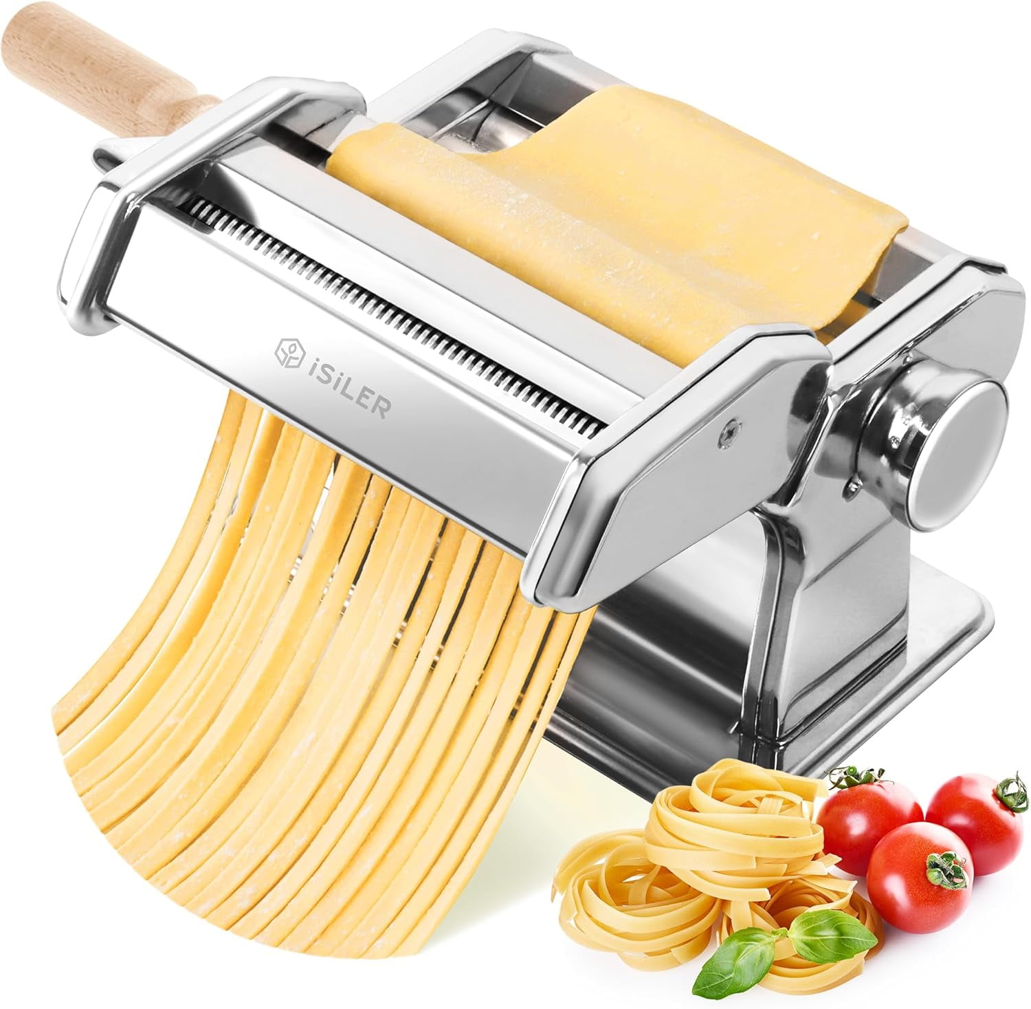Pasta Maker, 9 Adjustable Thickness Settings 2 in 1 Machine with ...