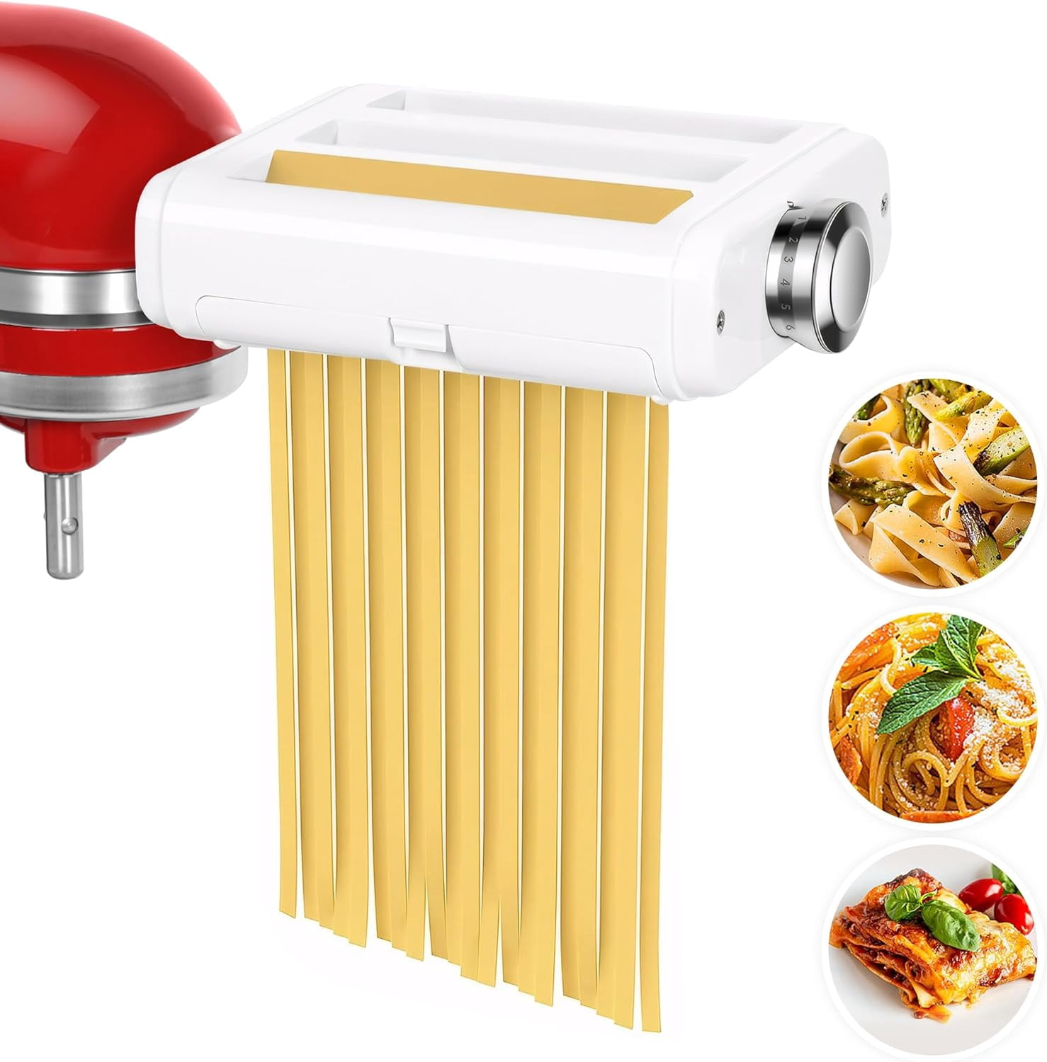 Pasta Maker Attachment 3 in 1 Set for KitchenAid Stand Mixers, Included ...