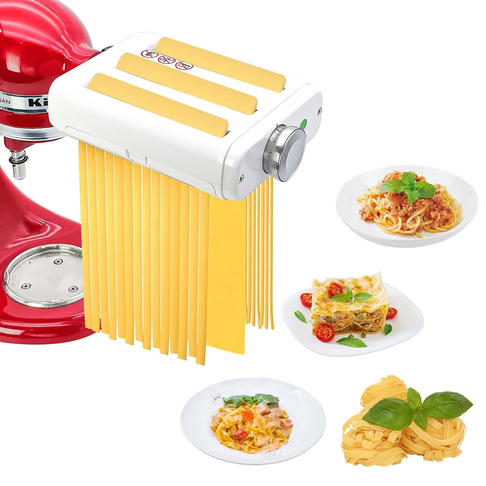 Pasta Maker Attachment Compatible with KitchenAid Stand Mixers 3 in 1 ...