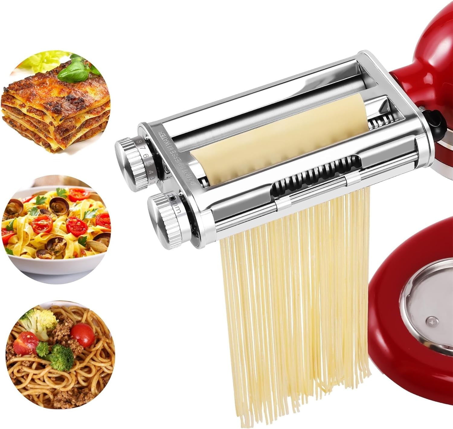 Pasta Maker Attachment for Stand Mixers,Sturdy 3 in 1 Set Included ...
