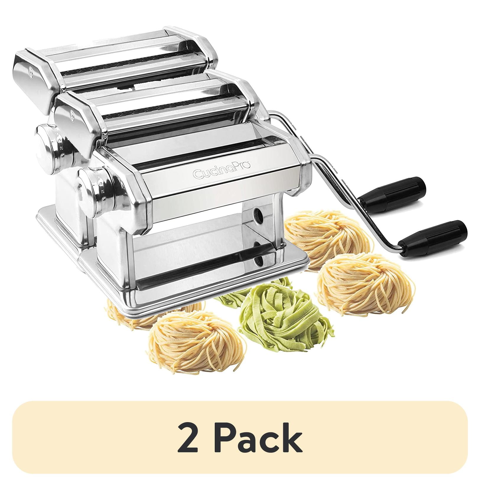 (2 pack) Cucina Pro Pasta Maker Machine- Heavy Duty Chrome Coated Steel ...