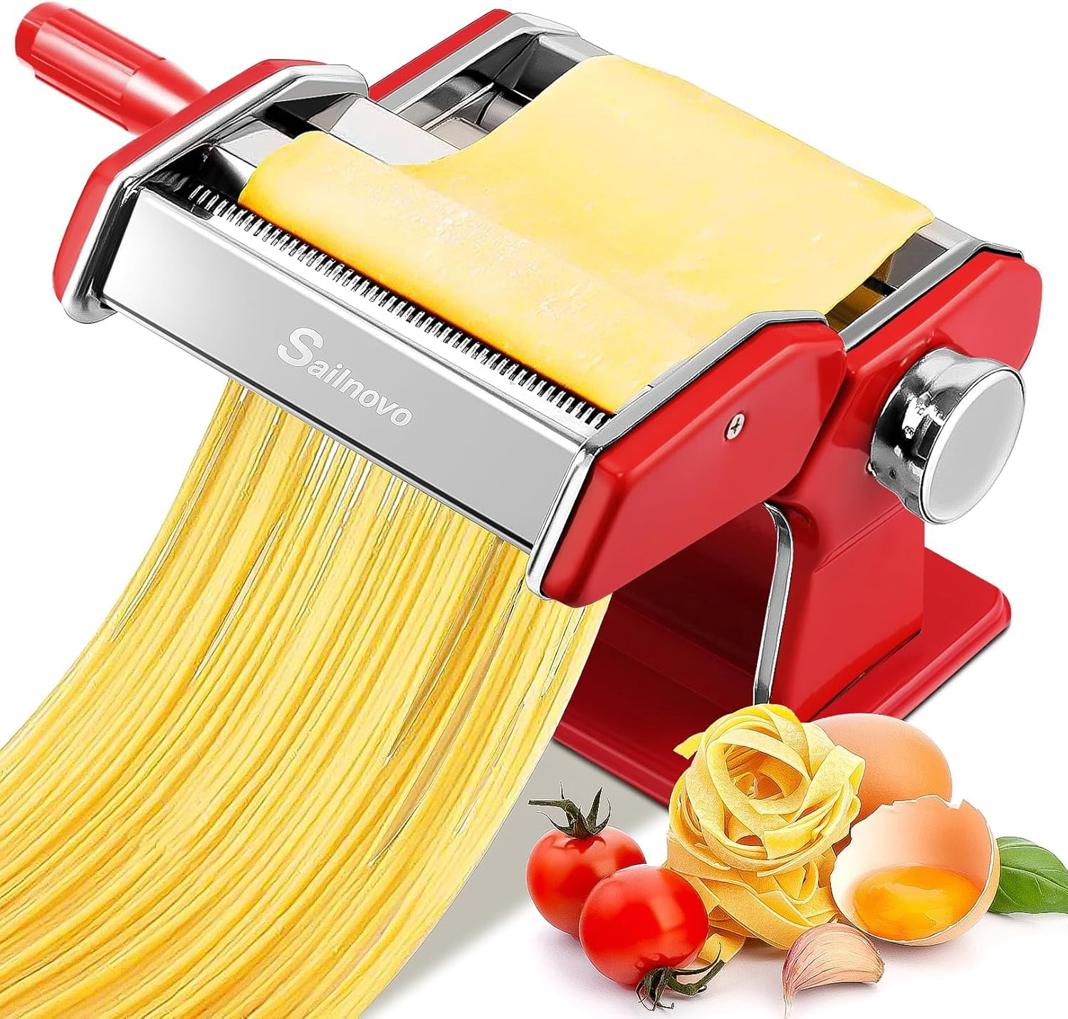 Pasta Maker Machine, 180 Roller Maker, 9 Adjustable Thickness Settings ...