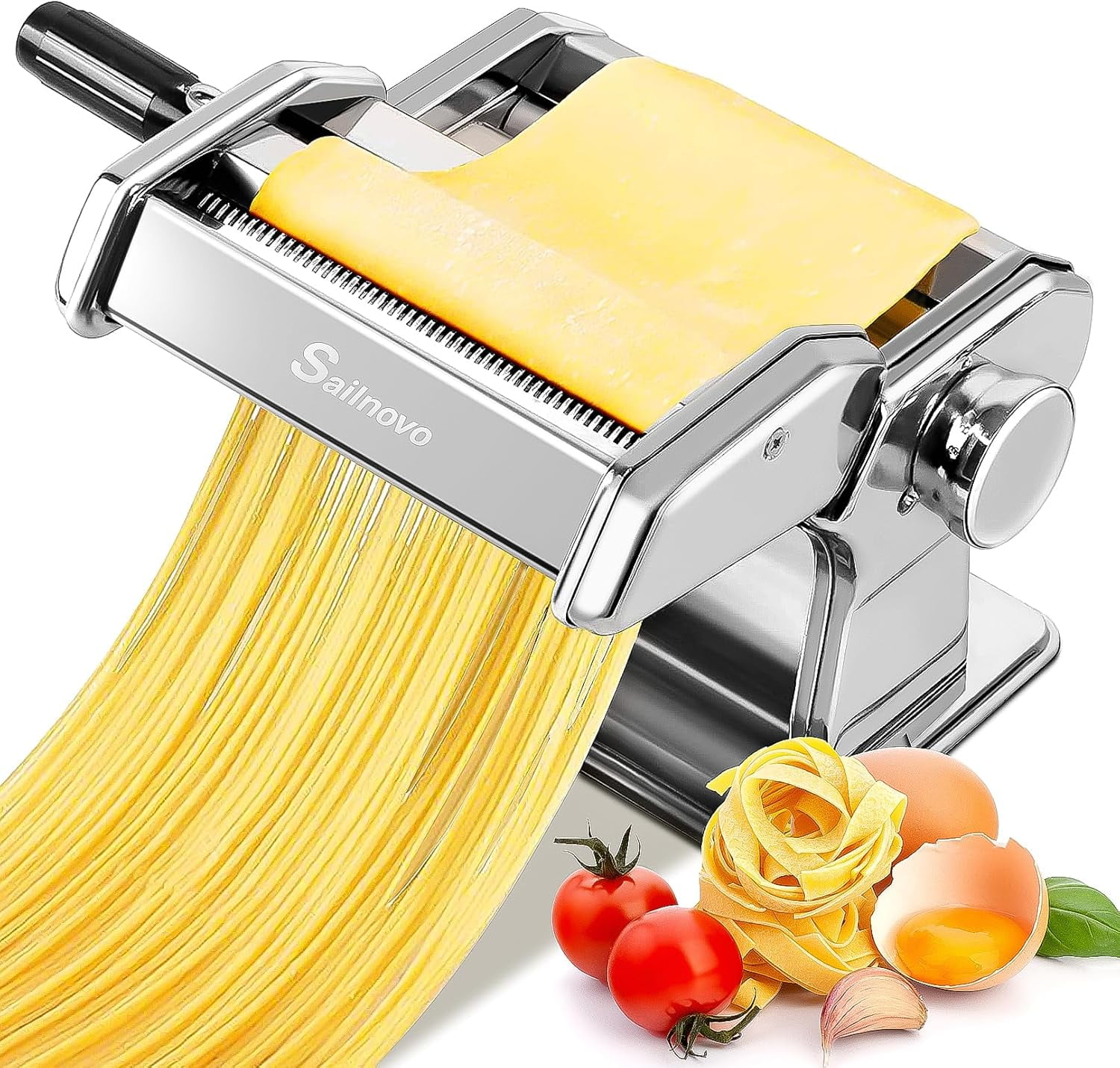 Pasta Maker Machine, 180 Roller Maker, 9 Adjustable Thickness Settings ...