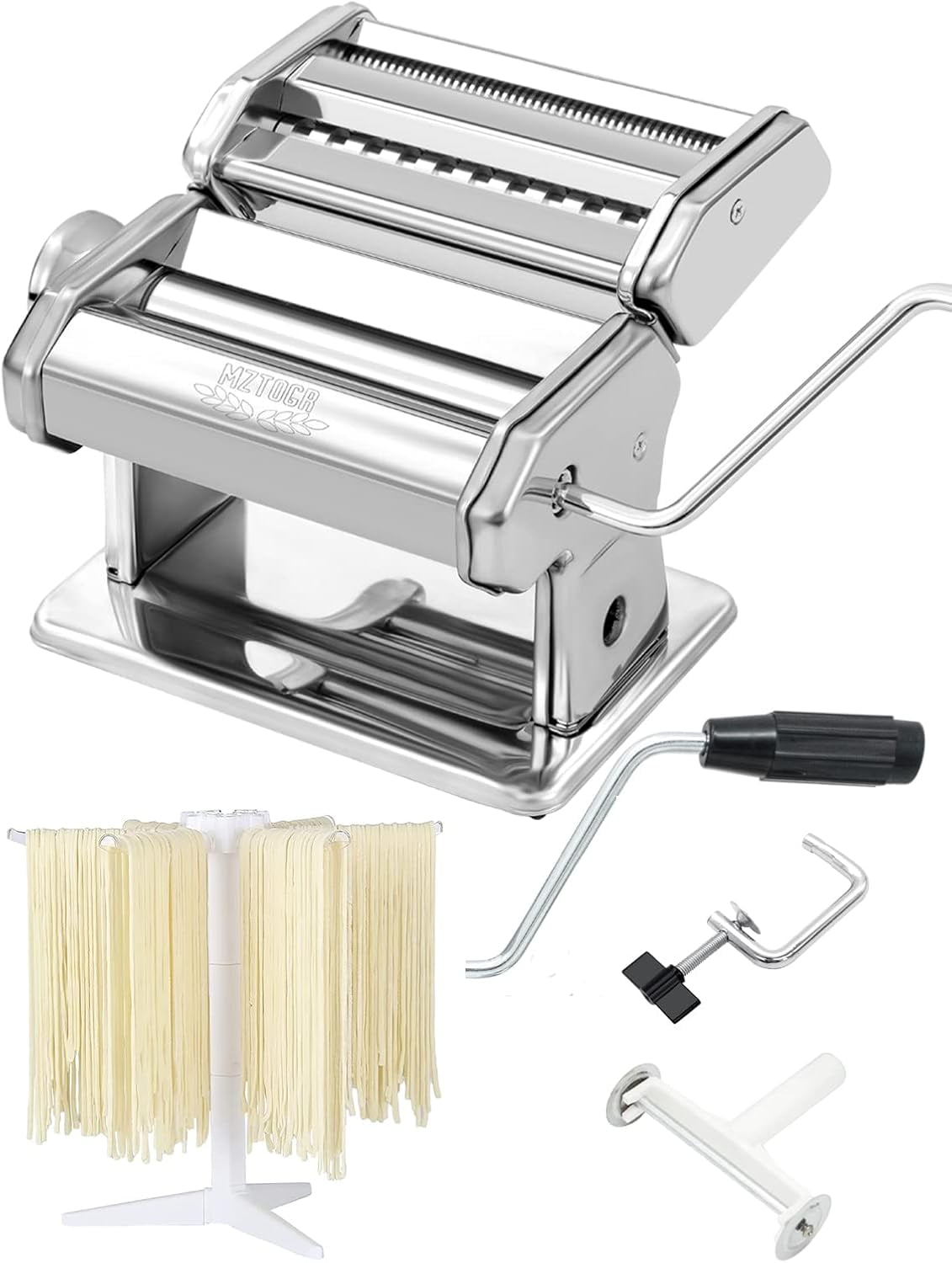 Pasta Maker Machine, 9 Adjustable Thickness Settings 2 in 1 Noodle ...