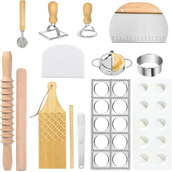 Pasta Making Tools 9 PCS Wood Pasta Making Kit with Pasta Drying Rack ...