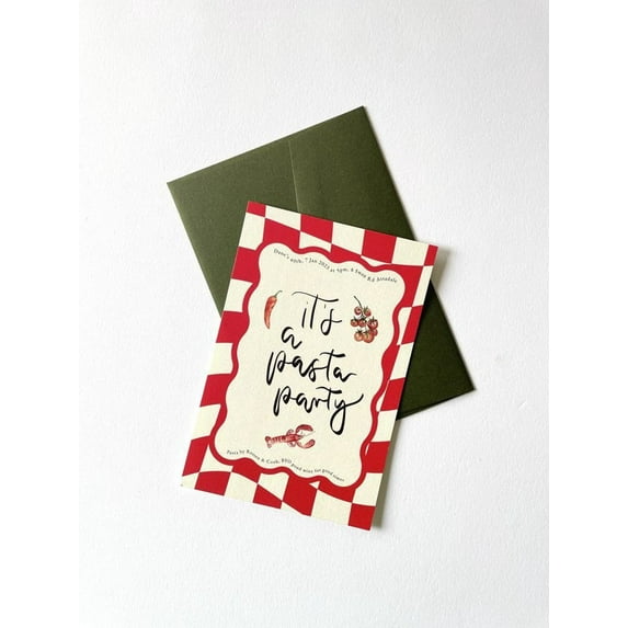 Pasta Party Invitation Card – Fun and Festive Design for Celebrations ...