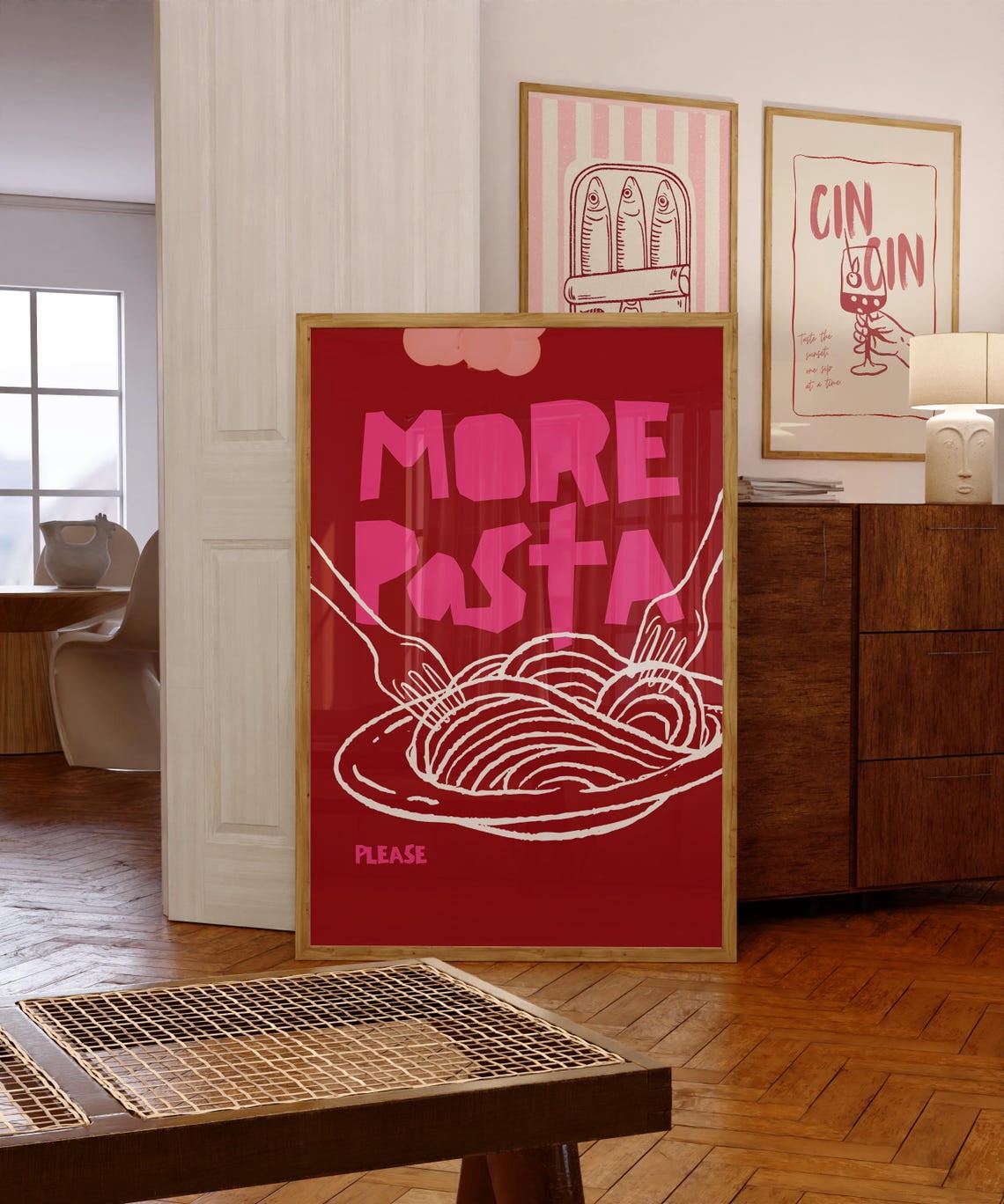 More Pasta Please ~ Spaghetti Poster ~ Retro Food Print ~ Modern ...