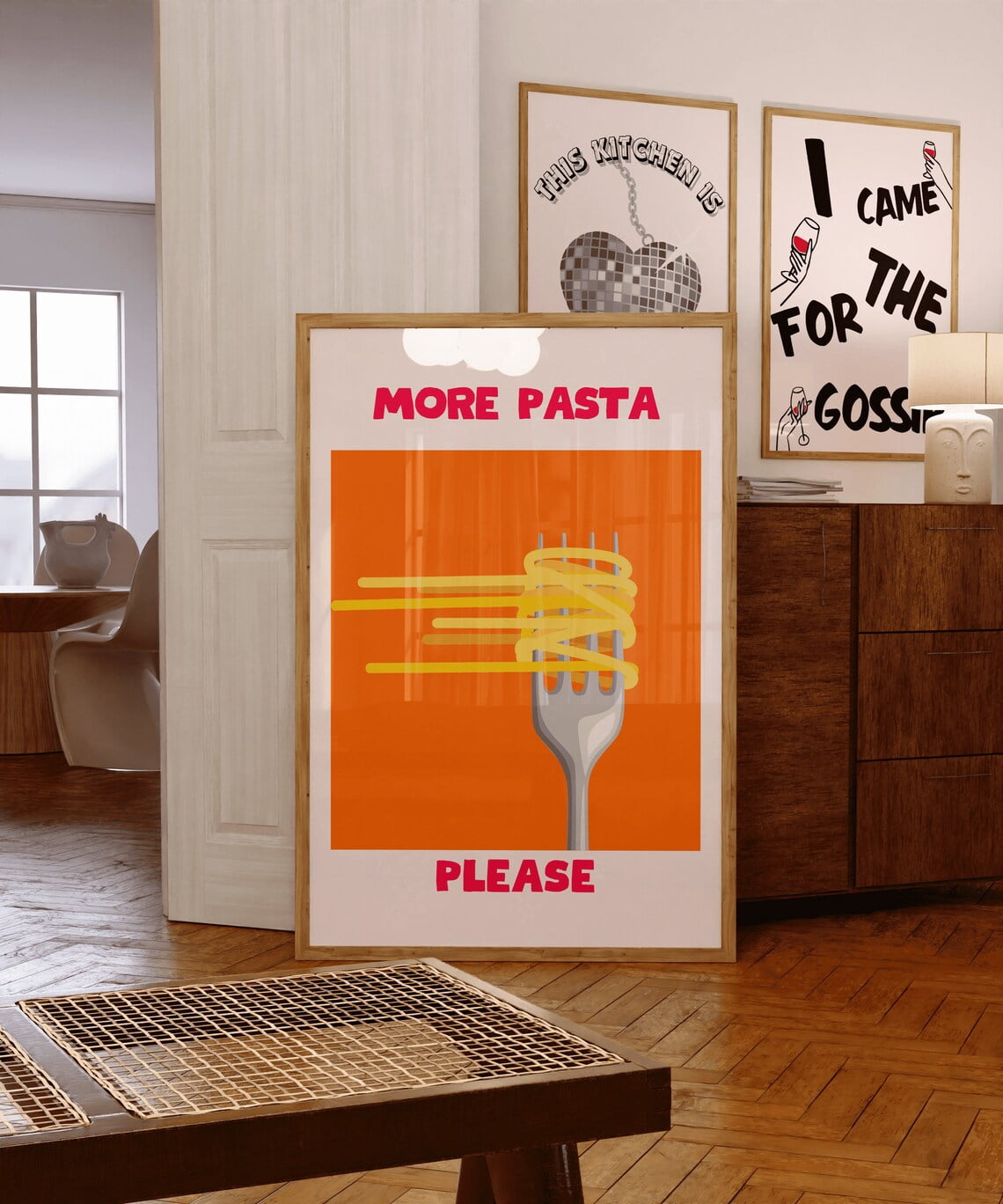 More Pasta Please ~ Spaghetti Poster ~ Retro Food Print ~ Modern ...