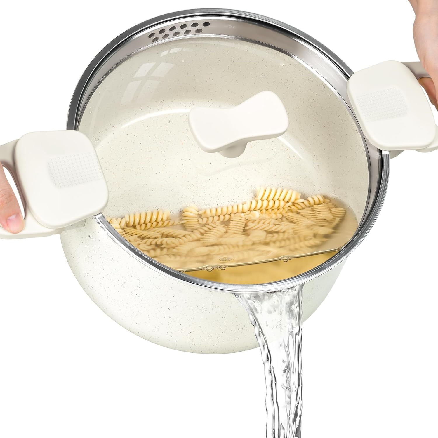 Pasta Pot with Strainer Lid - 6 Quart Multipurpose Pot with Twist and ...
