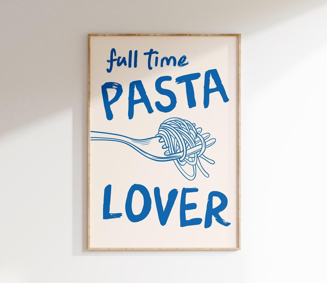 Pasta Print Trendy Kitchen Wall Art Pasta Lover Print Cute Kitchen ...