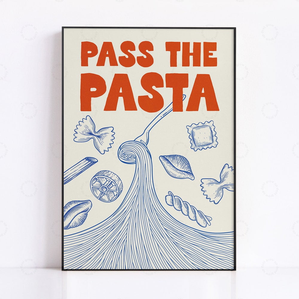 Pasta Print, Vintage Food Poster, Retro Food Print, Italian Food Print ...