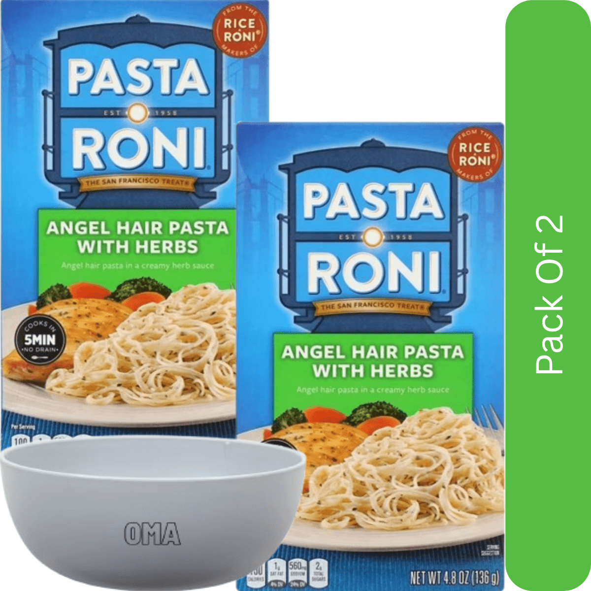 Pasta Roni Angel Hair Pasta with Herbs – 4.8 oz Box-2pk, With White ...