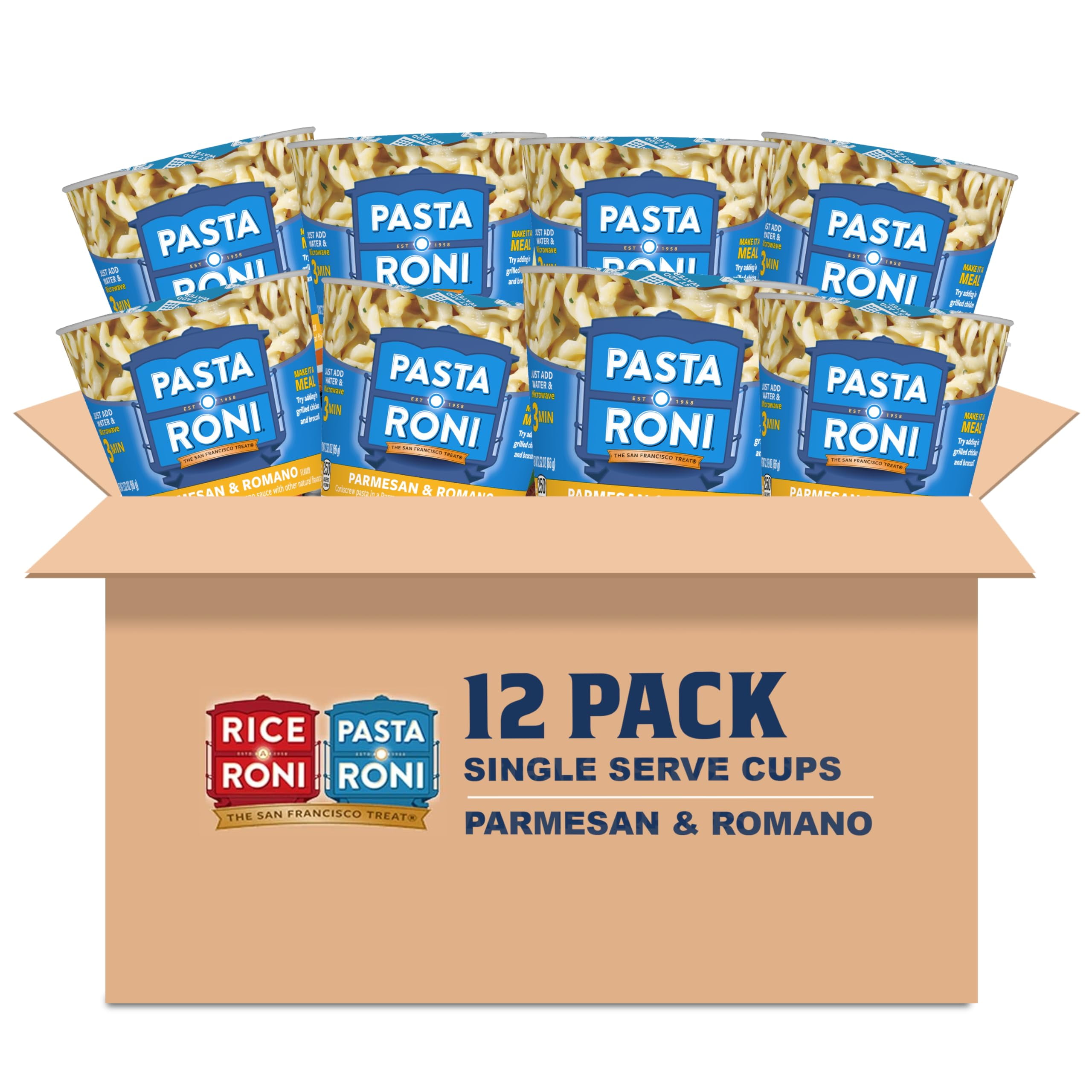 Pasta Roni Cups Mix 2.32 oz KKS1 Pack of Cups, Parmesan & Romano Cheese ...