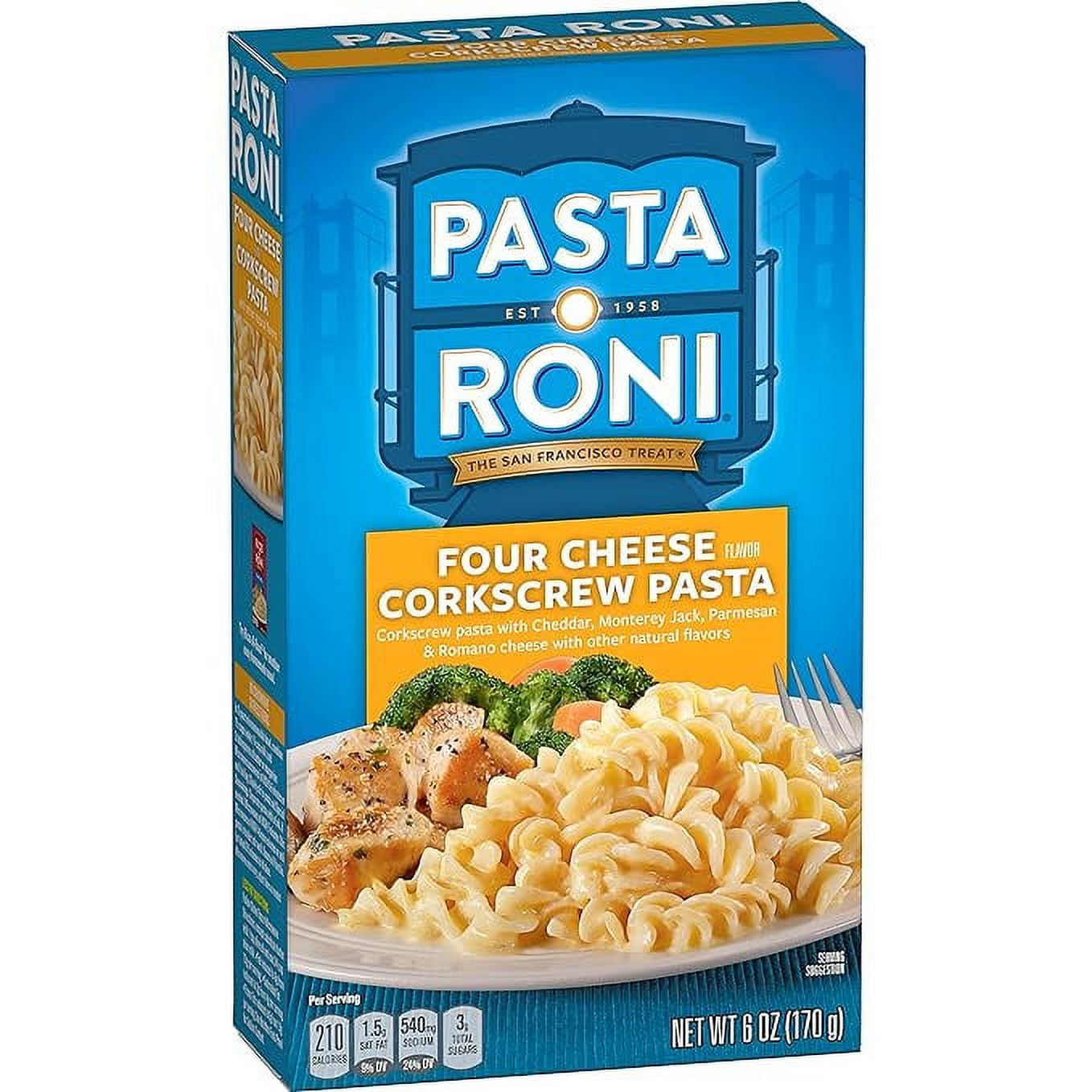 Pasta Roni Four Cheese Corkscrew Pasta, 6 oz - Walmart.com
