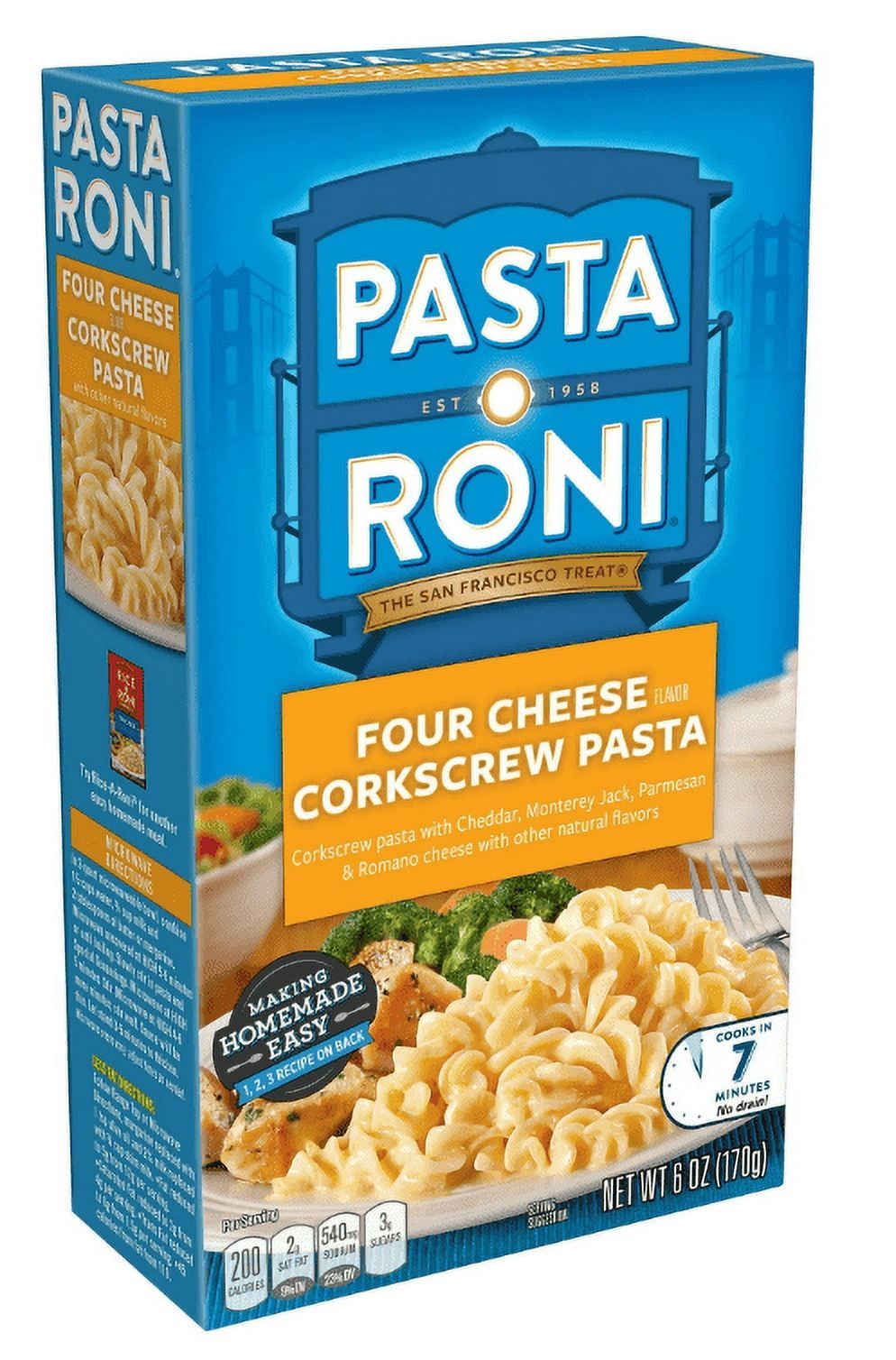Pasta Roni Four Cheese Corkscrew Pasta, 6oz BoxPasta - Walmart.com