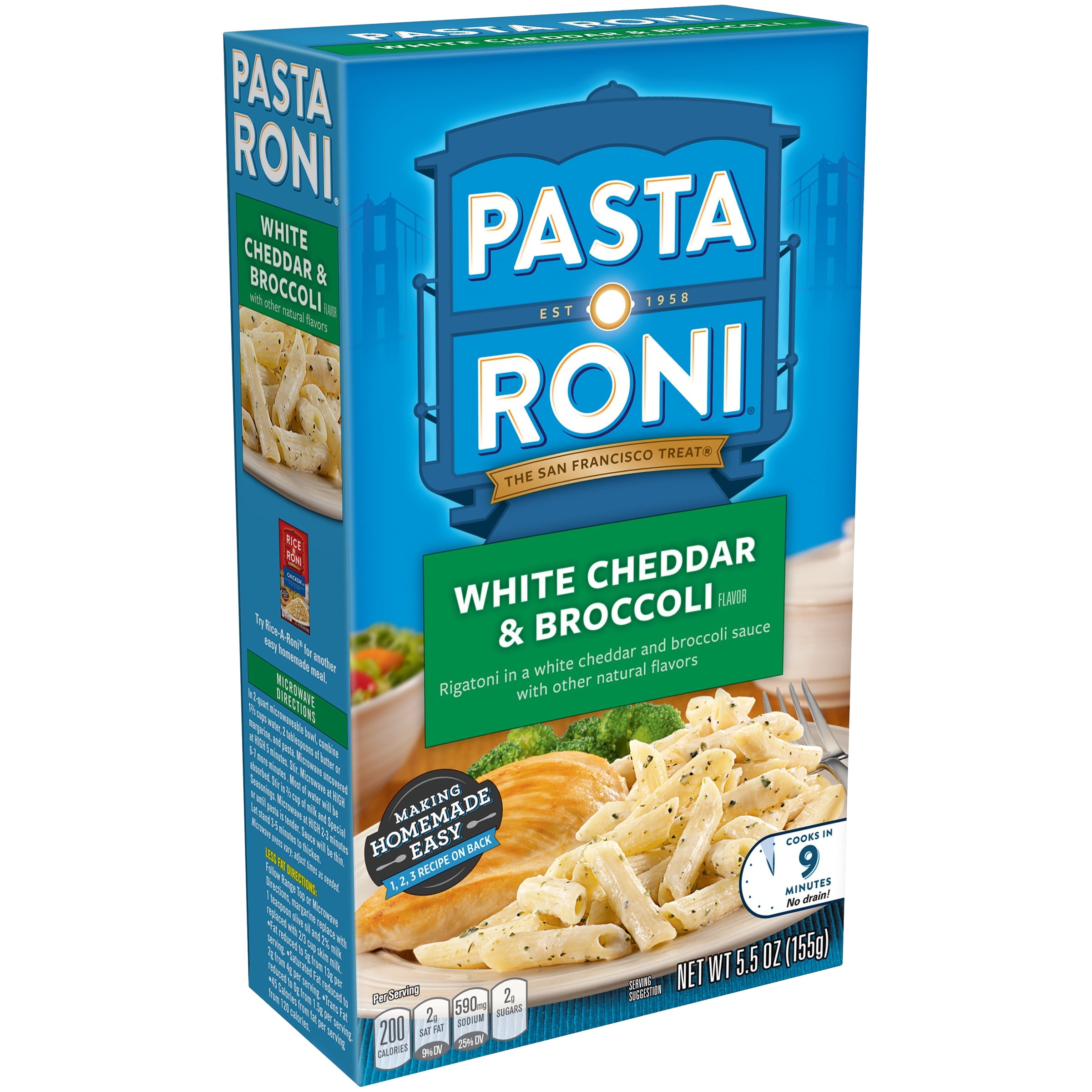 Pasta Roni White Cheddar & Broccoli Flavor Instant Meal, Heat & Eat ...
