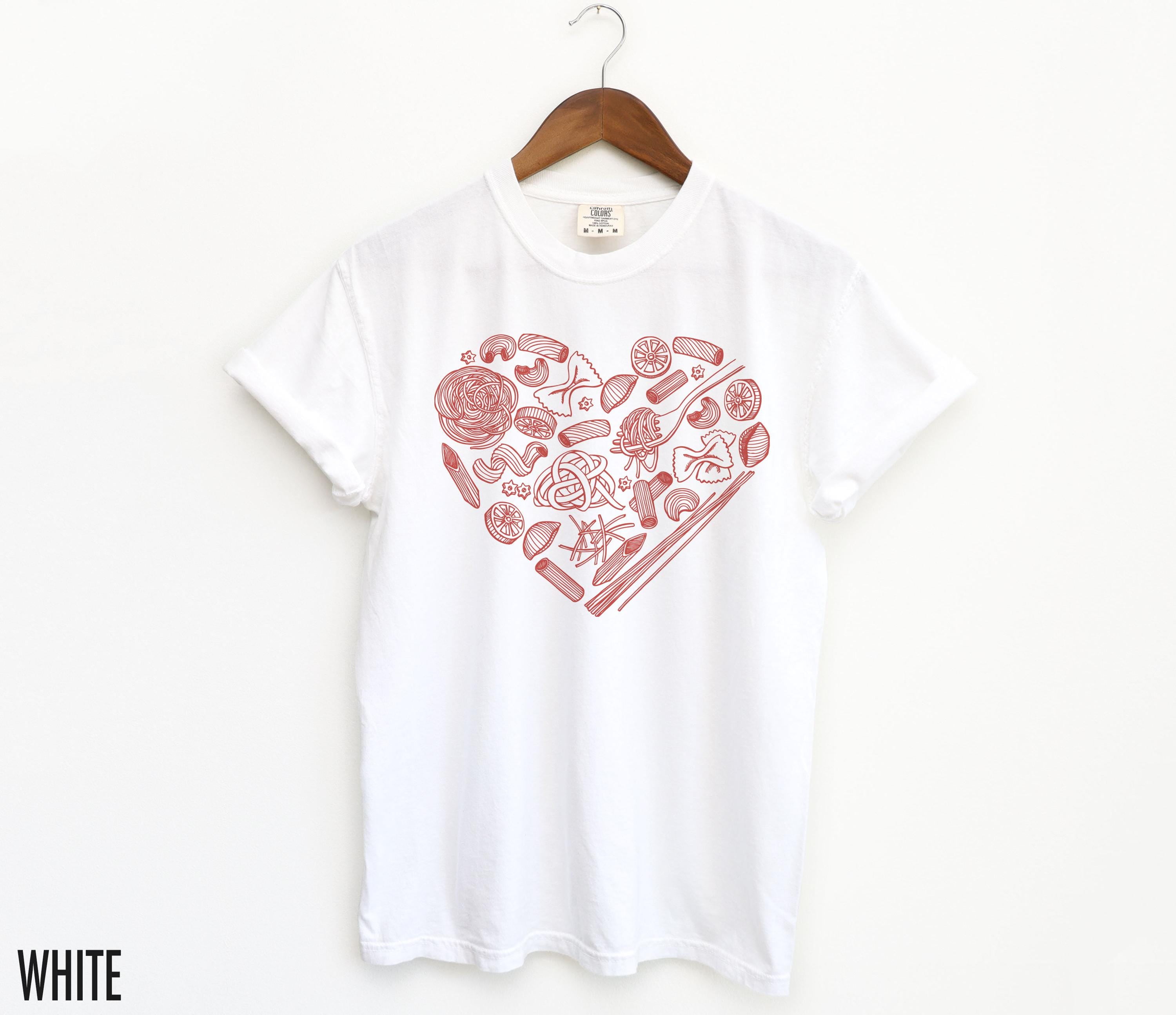 Pasta Shirt, Heart Shirt, Pasta Shapes, Food Tshirt, Foodie Shirt ...