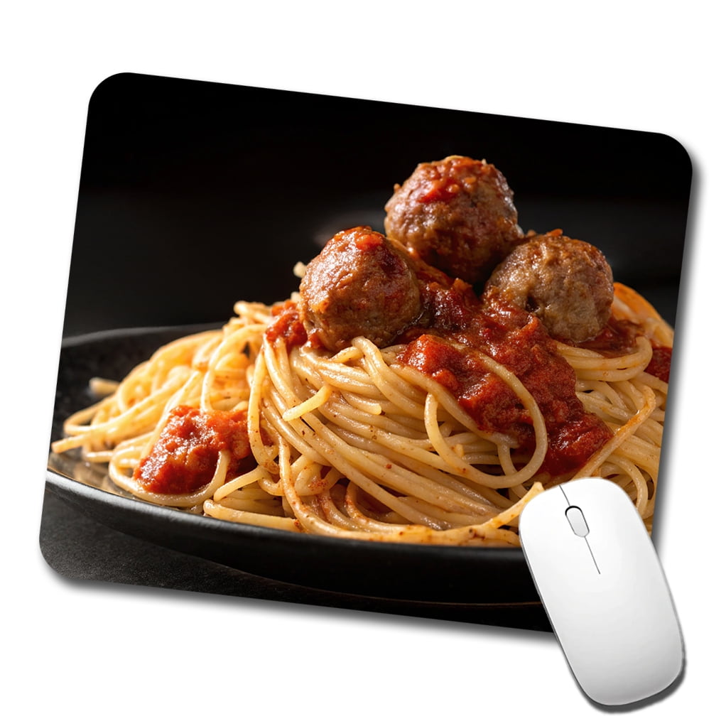 Pasta Spaghetti Sauce And Meatballs Mouse Pad Low Profile Gaming Mat ...