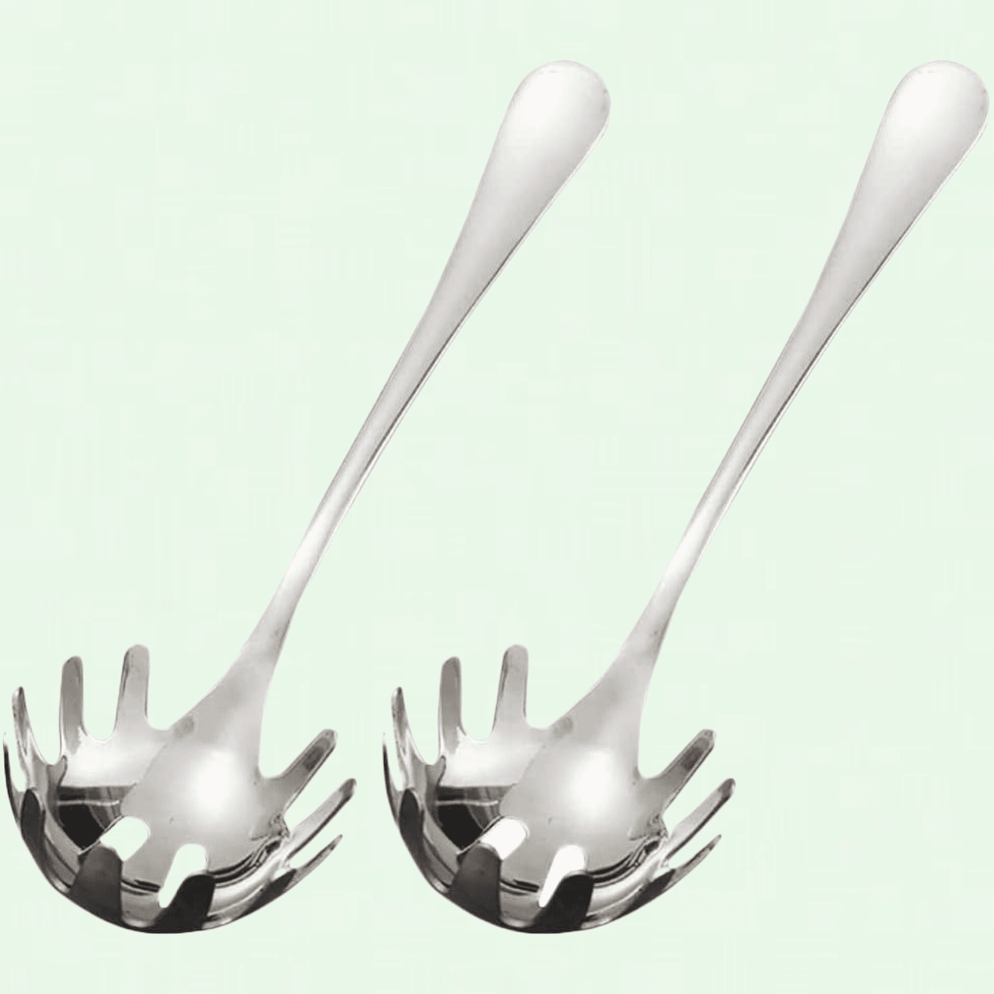 Pasta Spoon Set of 2, Silver Noodle Server Utensil for Spaghetti ...