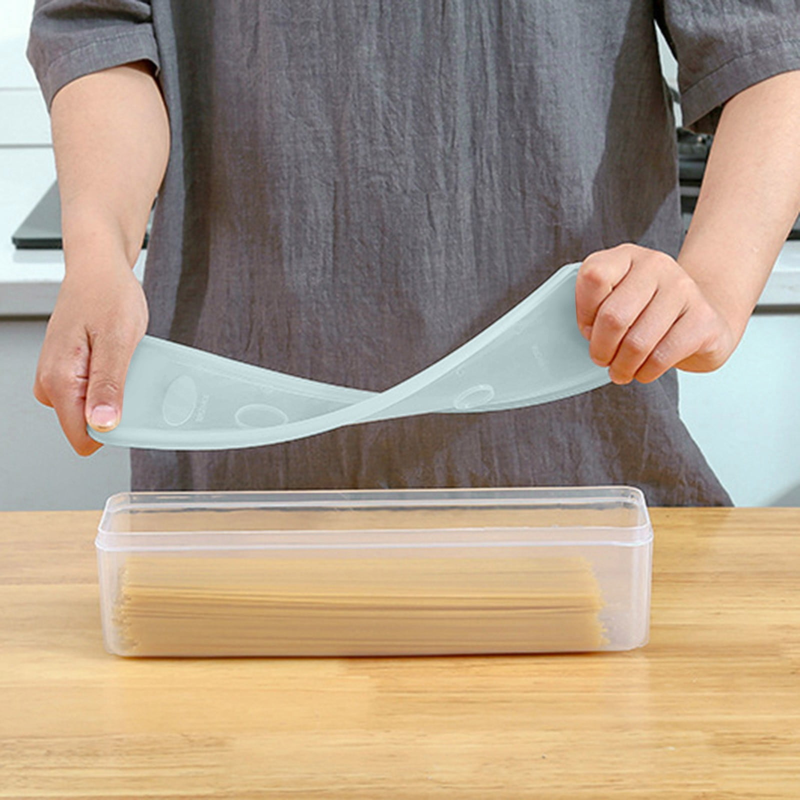 Pasta Storage Containers with Lid, Airtight Spaghetti Noodle Holder ...