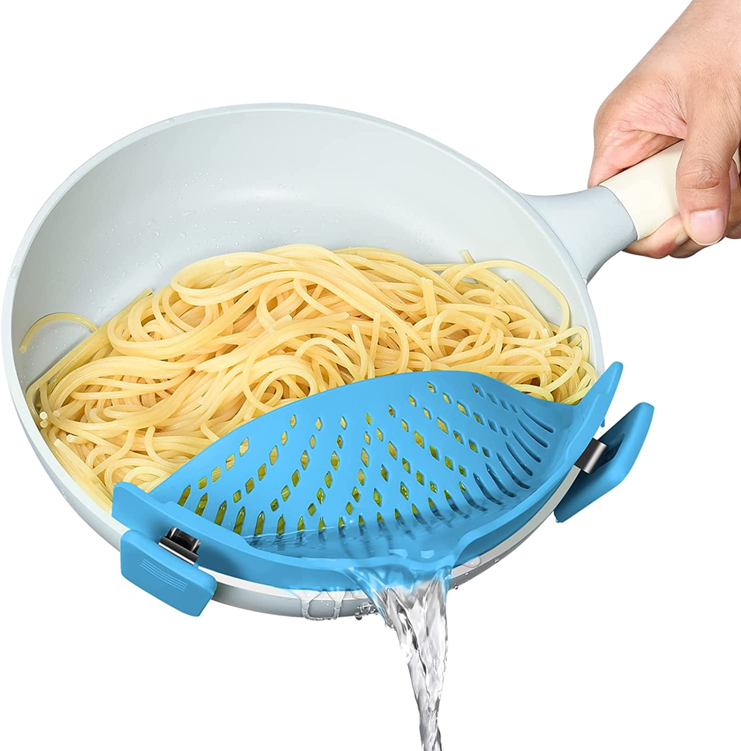 Pasta Strainer. Clip on Strainer for Pots Pan Silicone Food Strainer ...