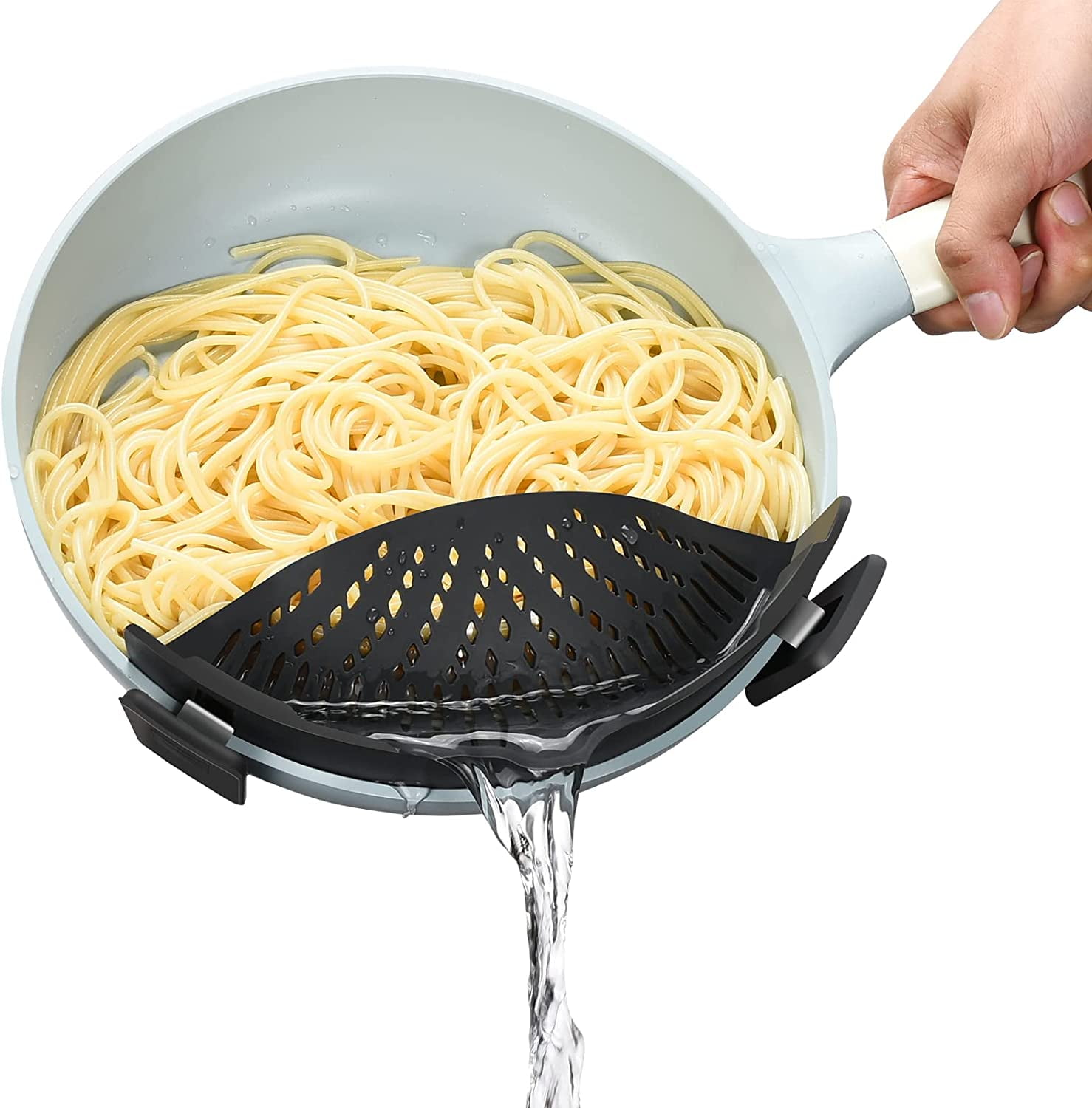 Pasta Strainer, Clip on Strainer for Pots Pan Silicone Food Strainer ...