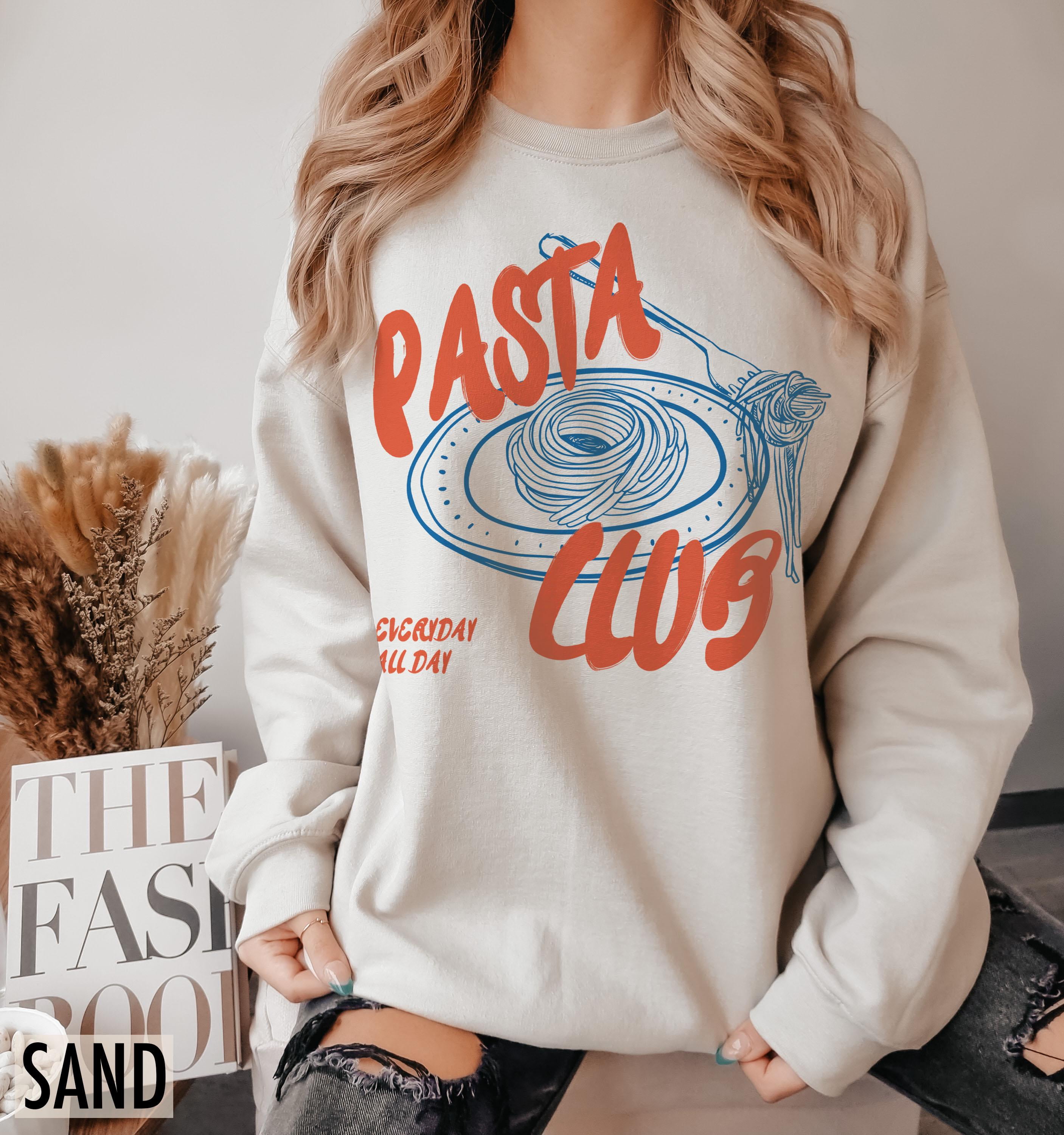 Pasta T-Shirt, Pasta Club T-Shirt, Pasta Lover, Pasta Crewneck, Retro ...