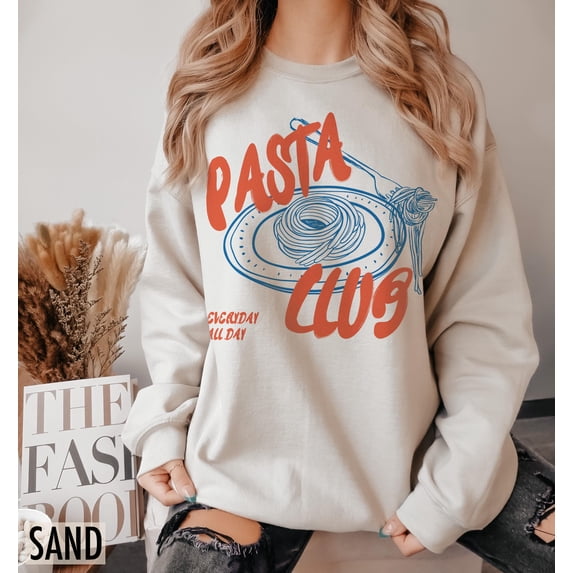 Pasta T-Shirt, Pasta Club T-Shirt, Pasta Lover, Pasta Crewneck, Retro ...