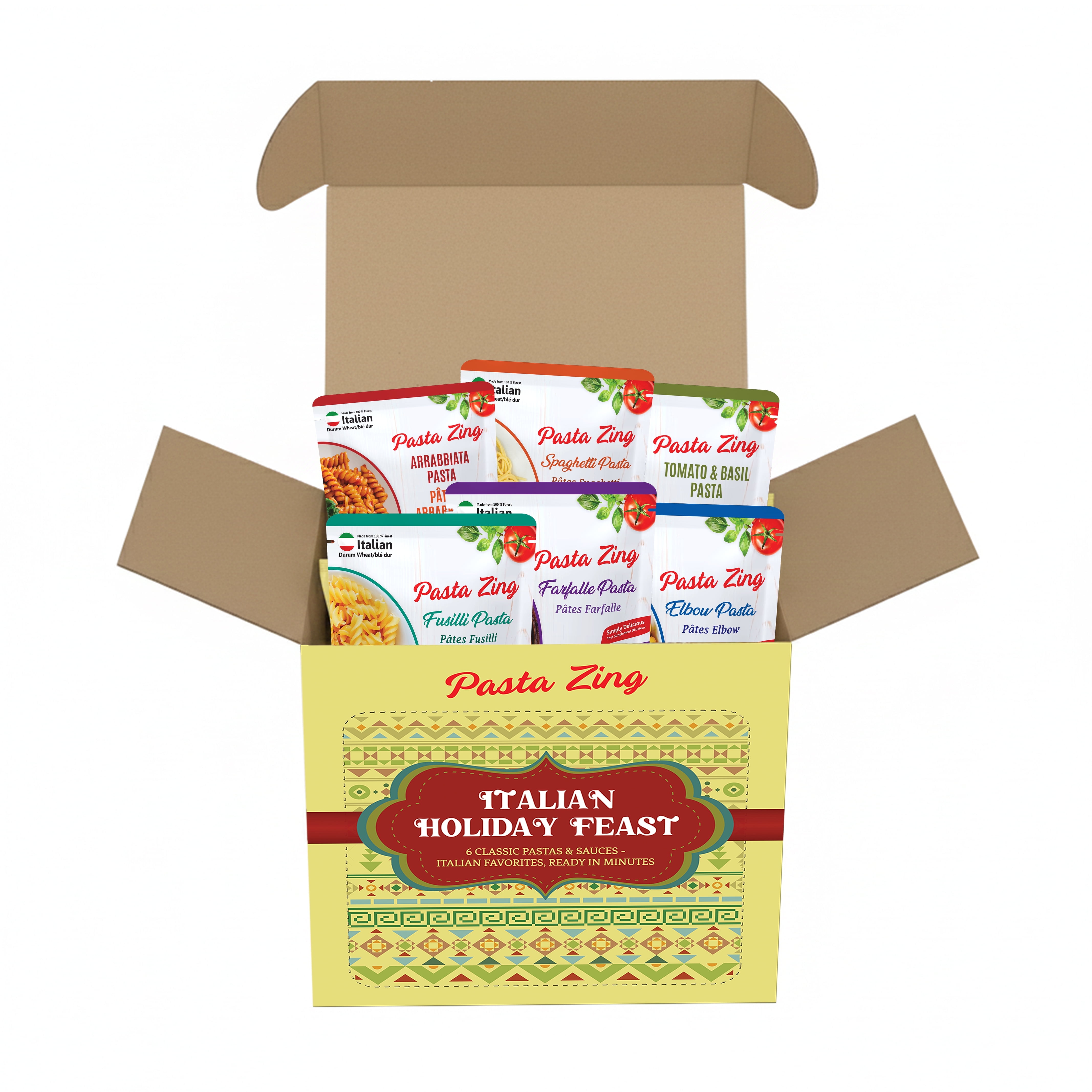 Pasta Zing Italian Holiday Feast Gift Box, Premium Ready Pasta Variety ...