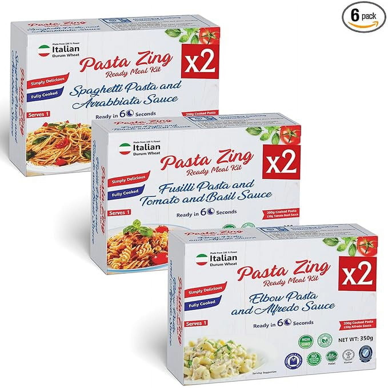 Pasta Zing Ready to Eat Meals - Single Serving Microwavable Pasta Kit ...